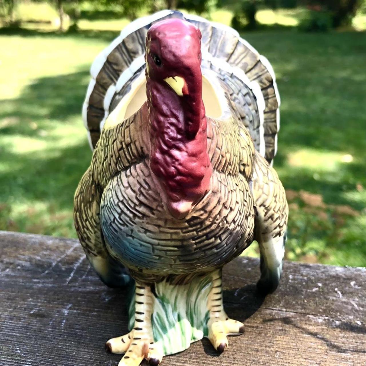 Realistic painted ceramic turkey container #ceramic... - Depop