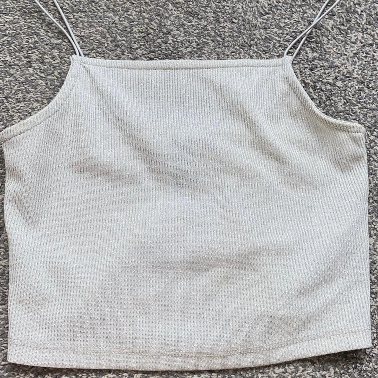 Topshop Women's Silver Crop-top | Depop
