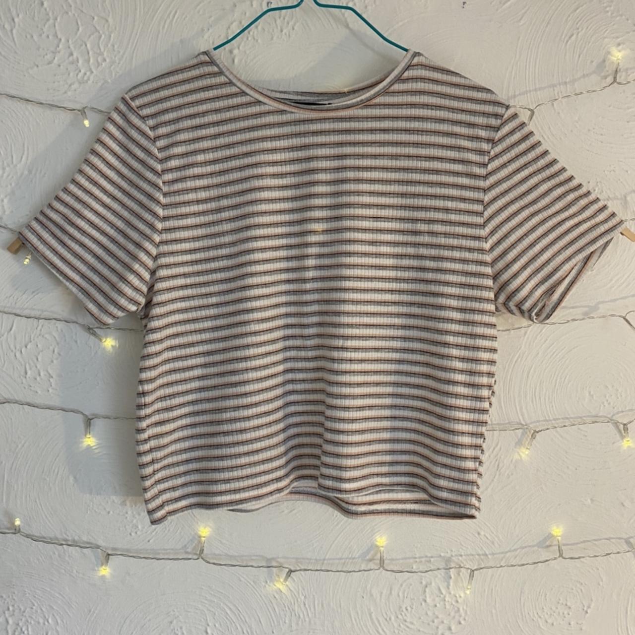 Cute striped primark ribbed crop top. Great quality... - Depop