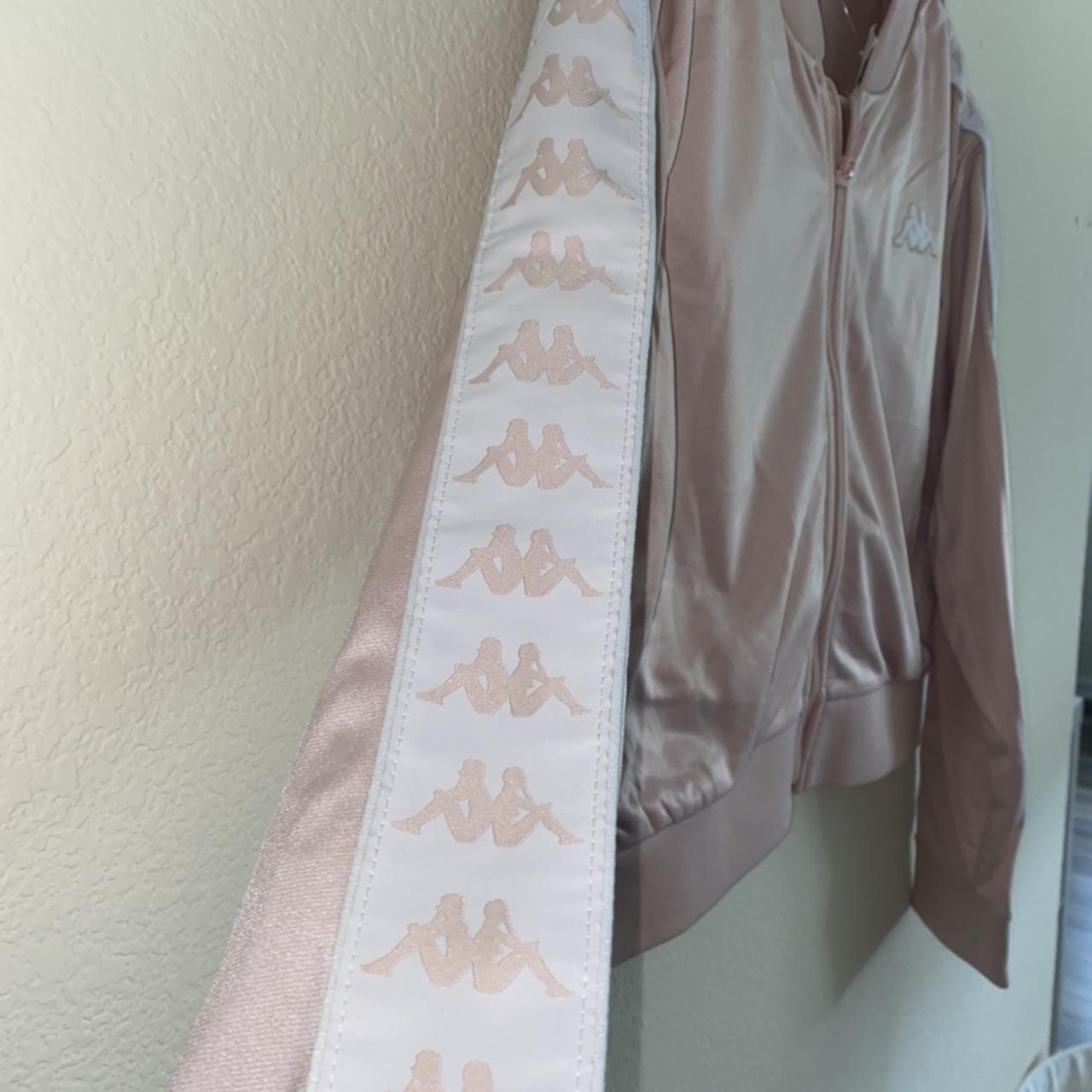 Blush pink cropped kappa jacket Women’s large... - Depop