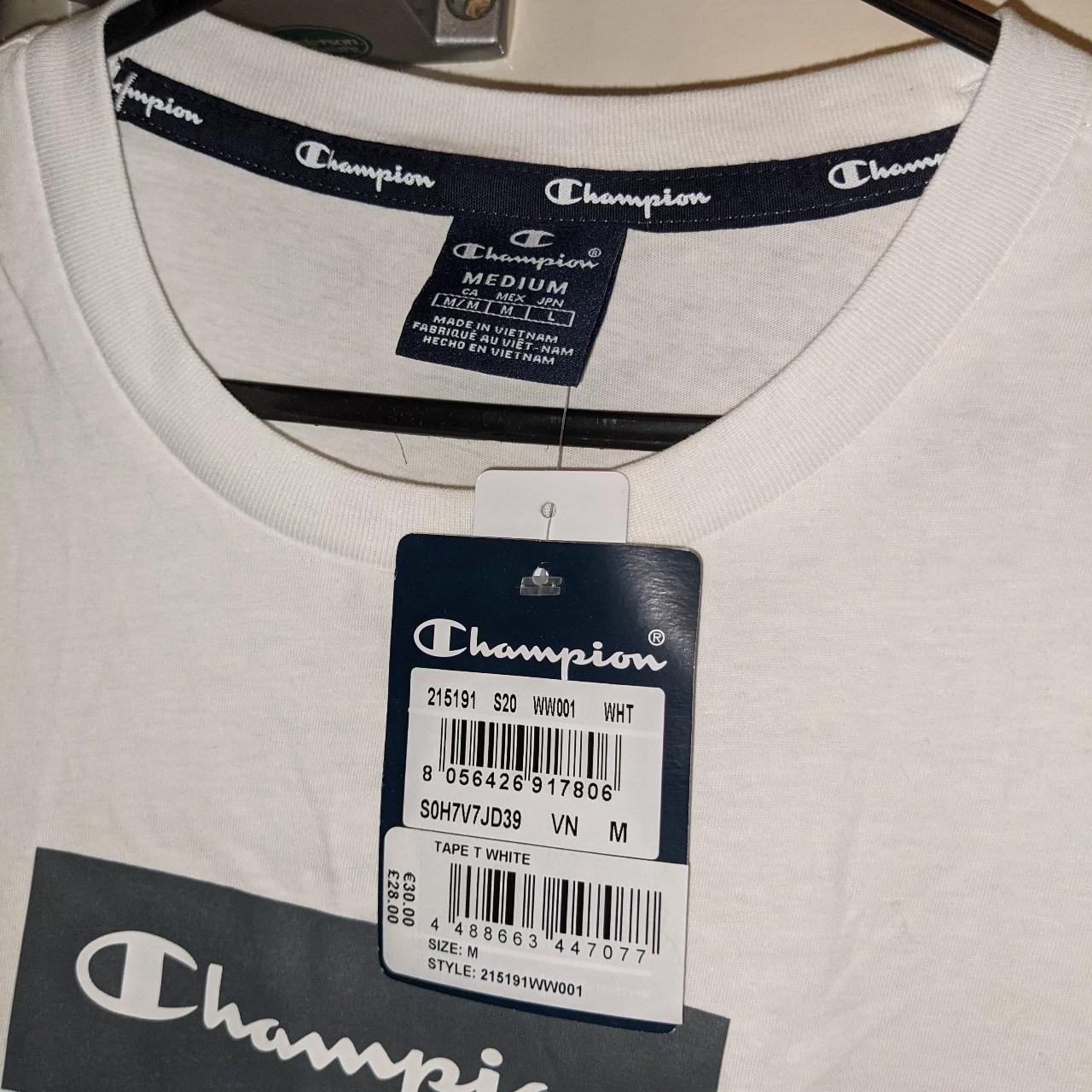Brand new champion box logo tshirt with tape sides.... | Depop