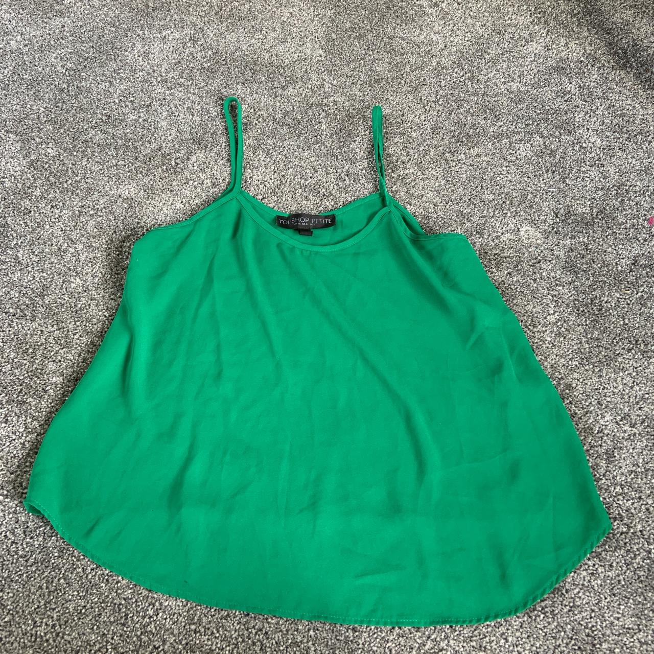 Green topshop vest, Uk8 petite. - Depop