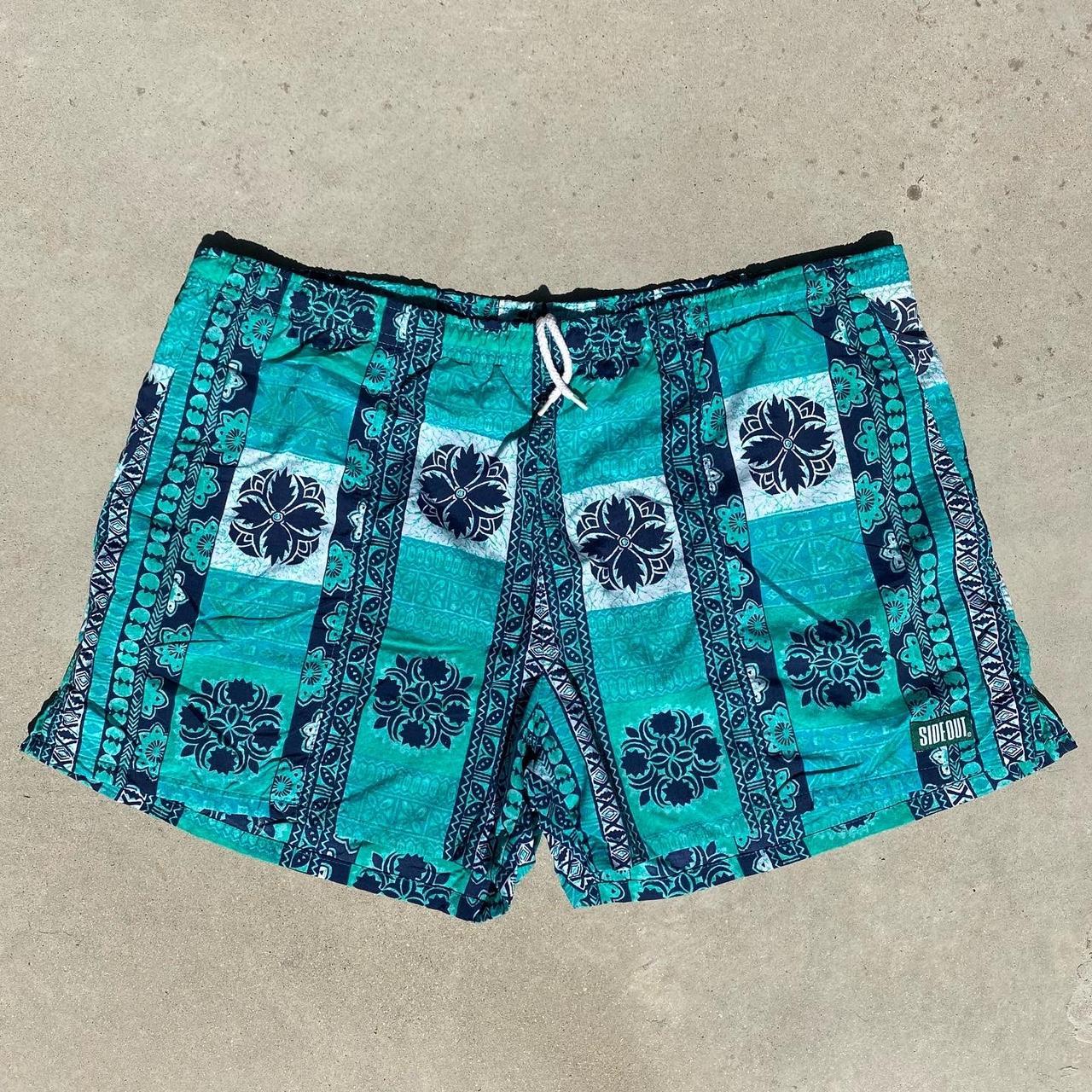 Sideout Men's Green and Blue Shorts | Depop