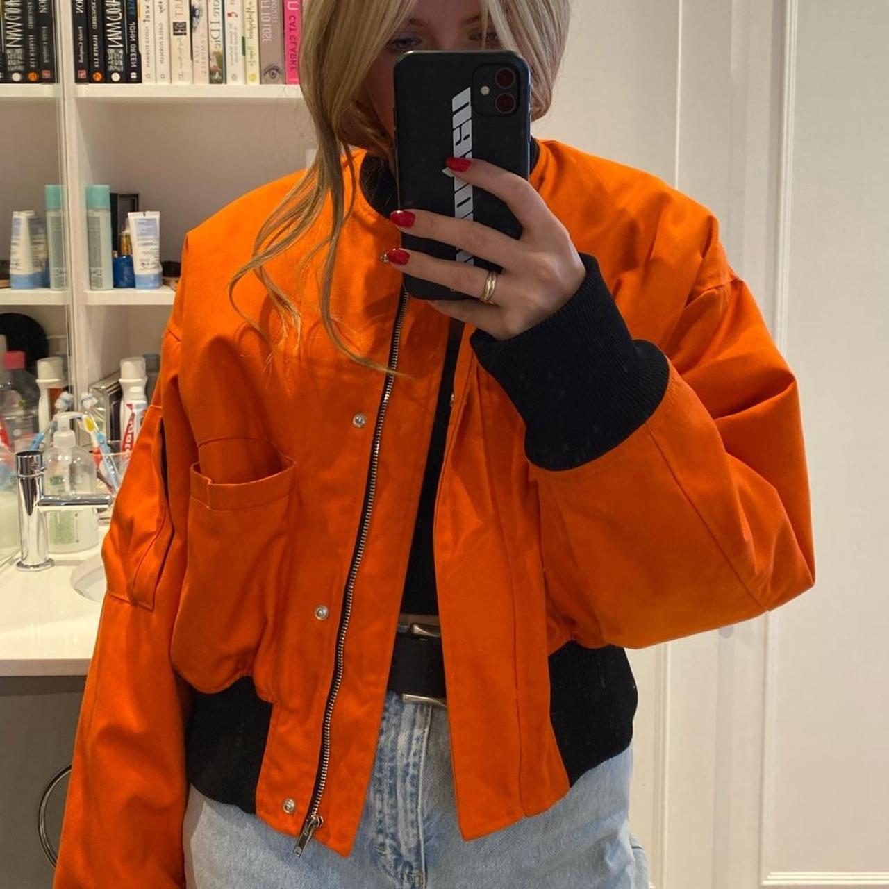 Women's Black and Orange Jacket | Depop