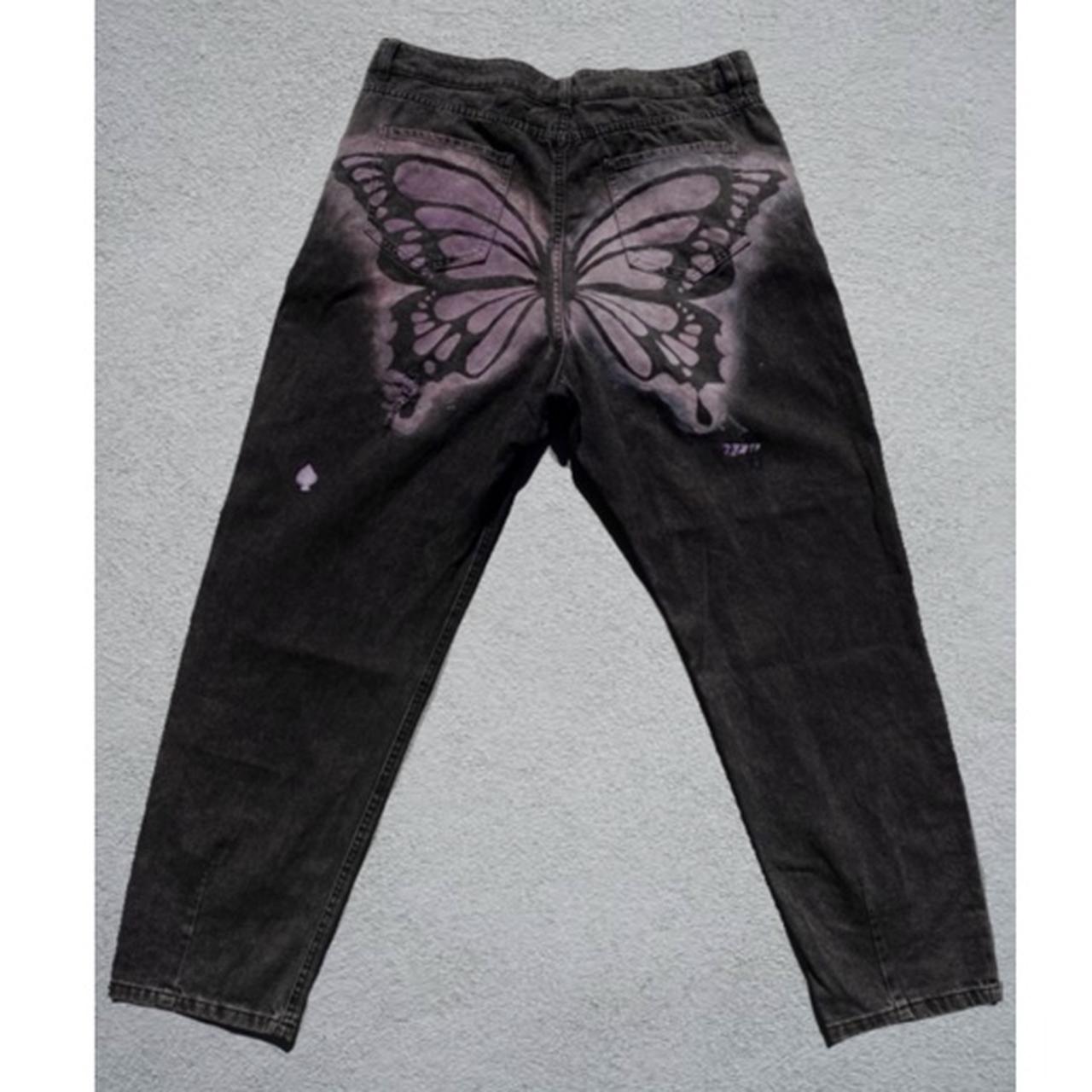 BLACK EXTRA HIGH-RISE CYBER-Y2K JEANS FITS SIZE... - Depop