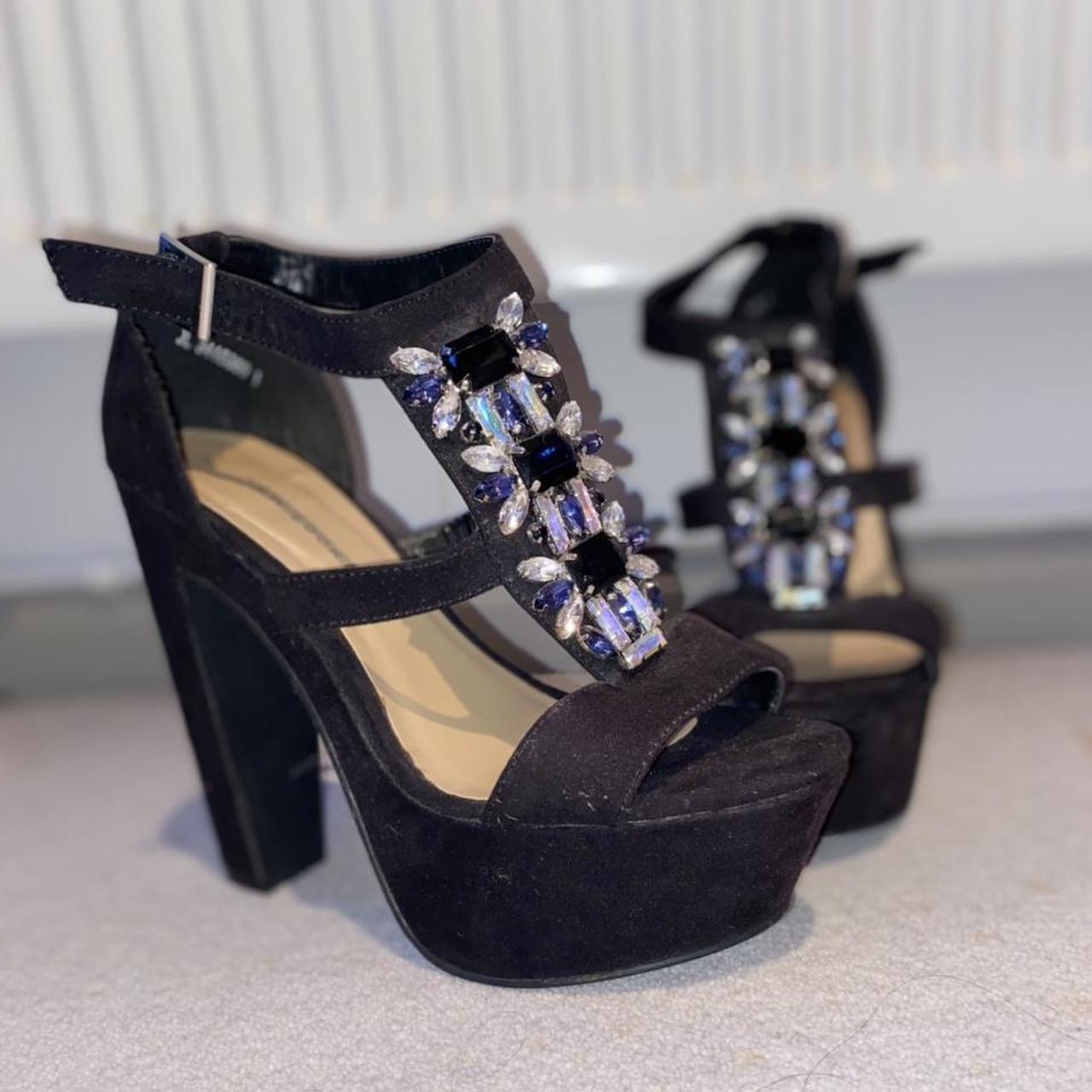 New look size 4 jewelled high heels - worn a couple... - Depop