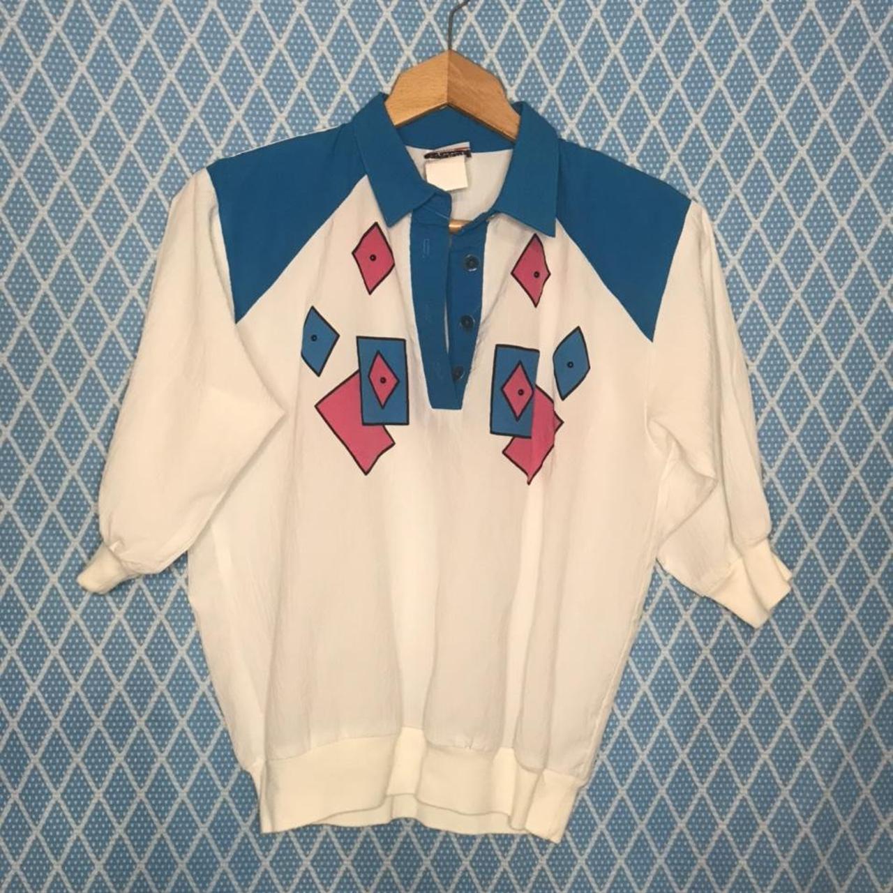 80’ Aztec Vibes! Cute 80s Popover top w the perfect... - Depop