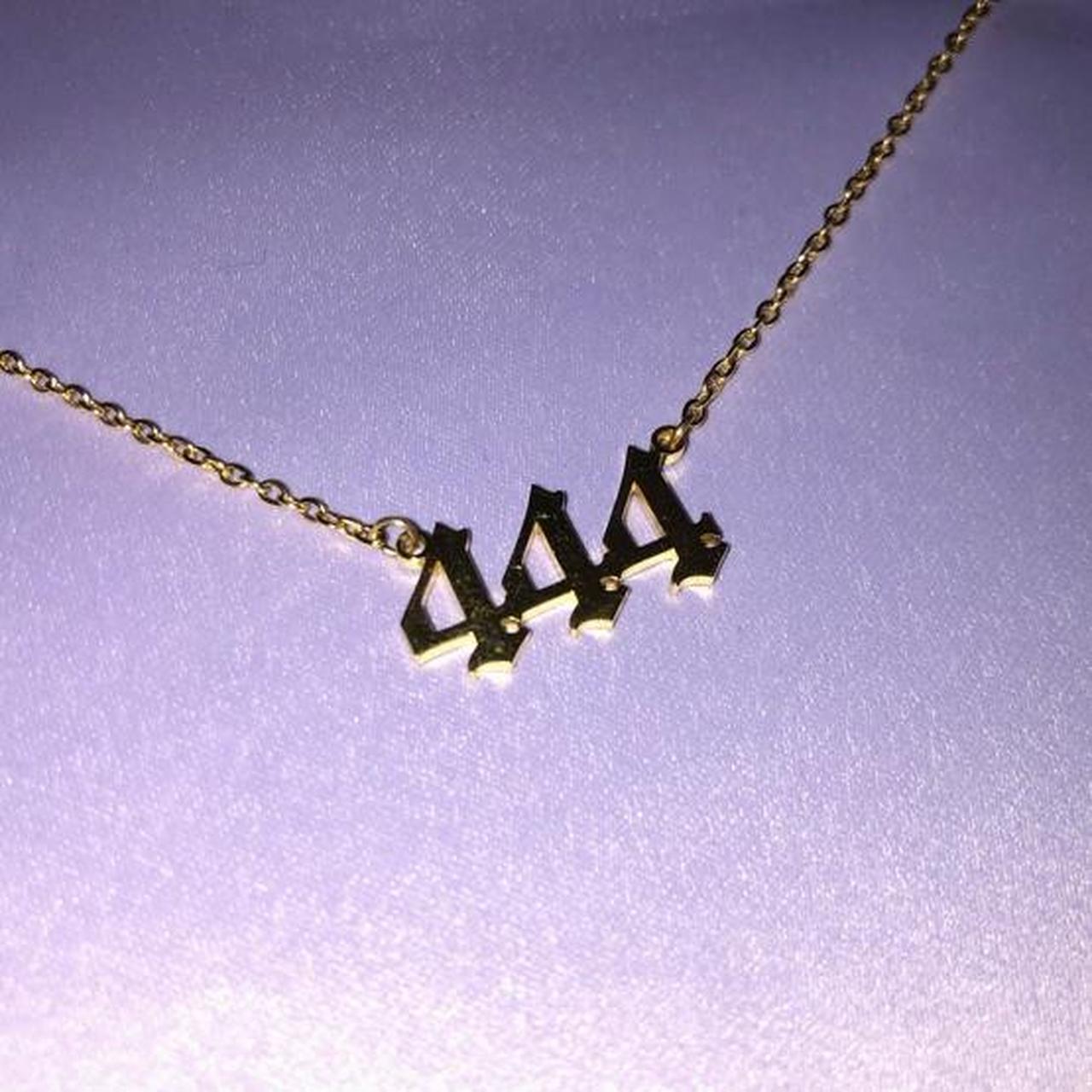 Stainless Steel gold 444 Angel number Fine Chain... - Depop