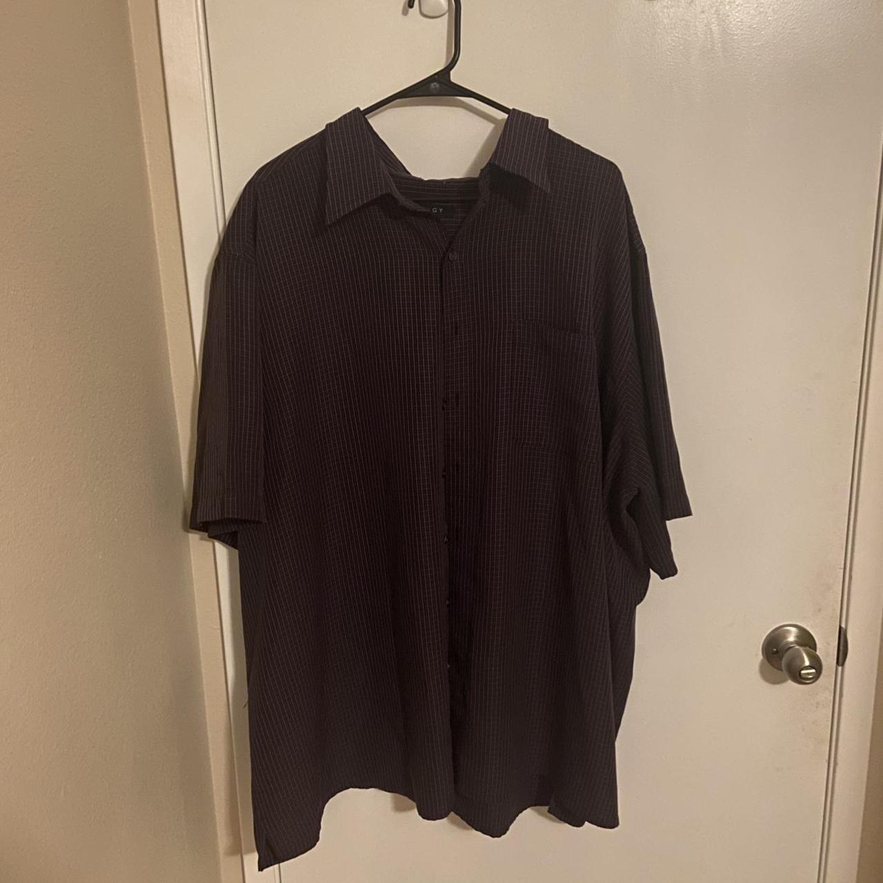 oversized purple button-up shirt (brand: SYNRGY)... - Depop