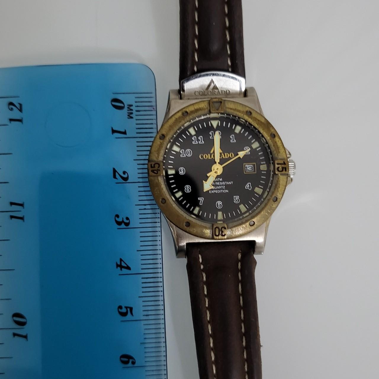 COLORADO Watch Brown leather bracelet Needs battery - Depop