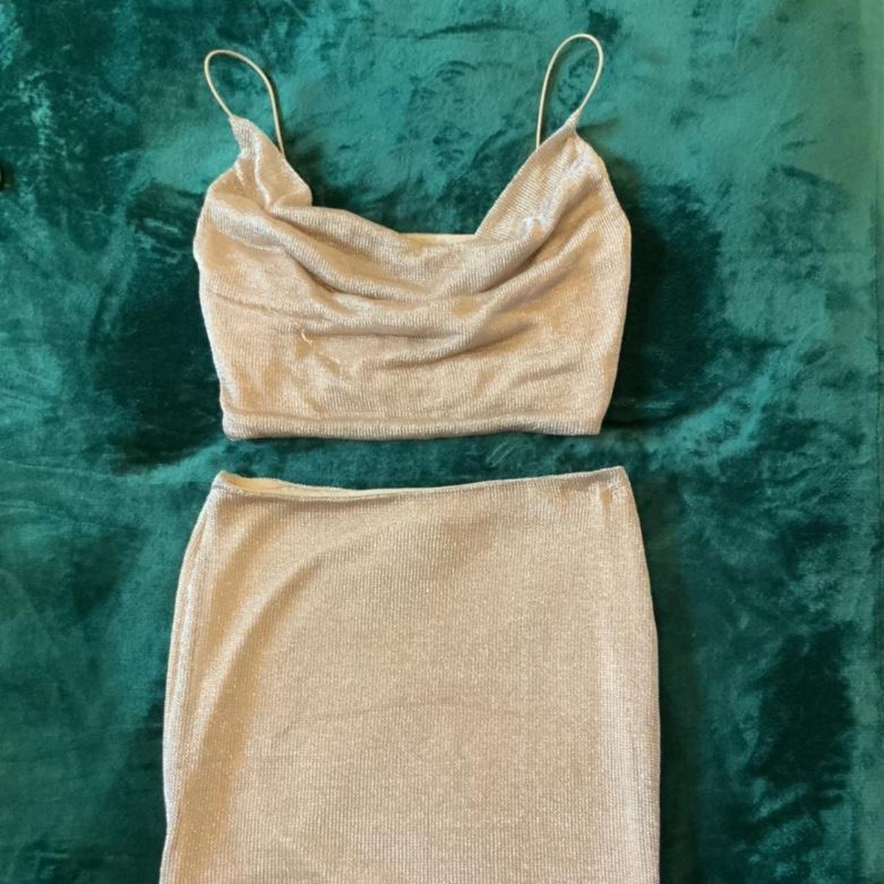 adorable two piece gold outfit!!! never got to wear... - Depop