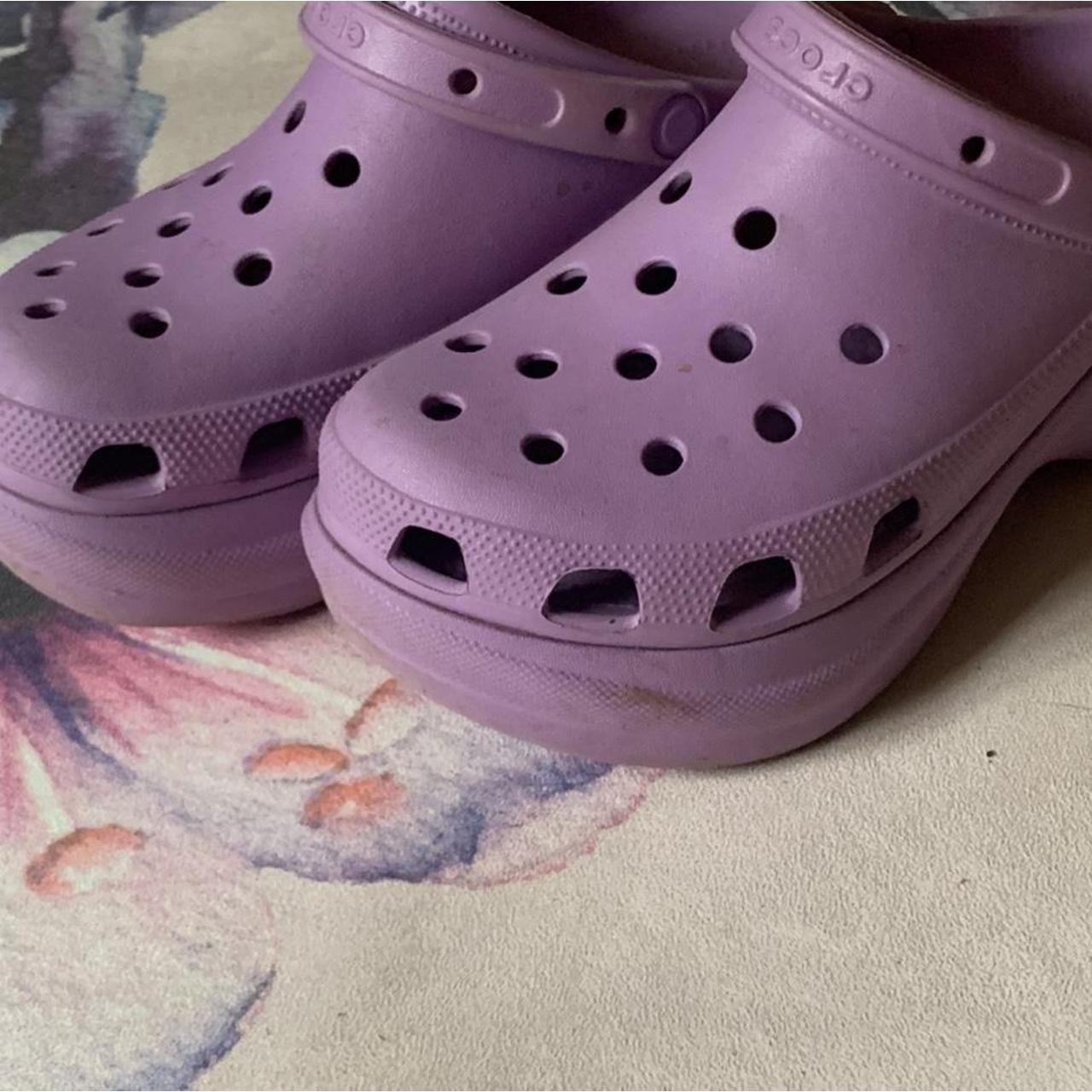 SOLD OUT LILAC PLATFORM CROCS worn them maybe a... - Depop