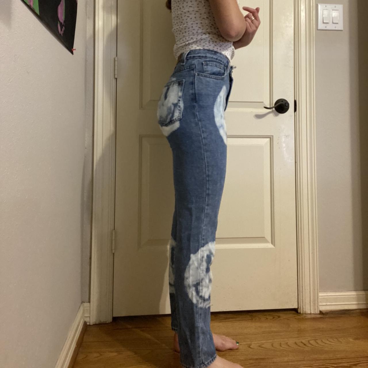Custom smiley face jeans. Size 26 urban outfitters... - Depop