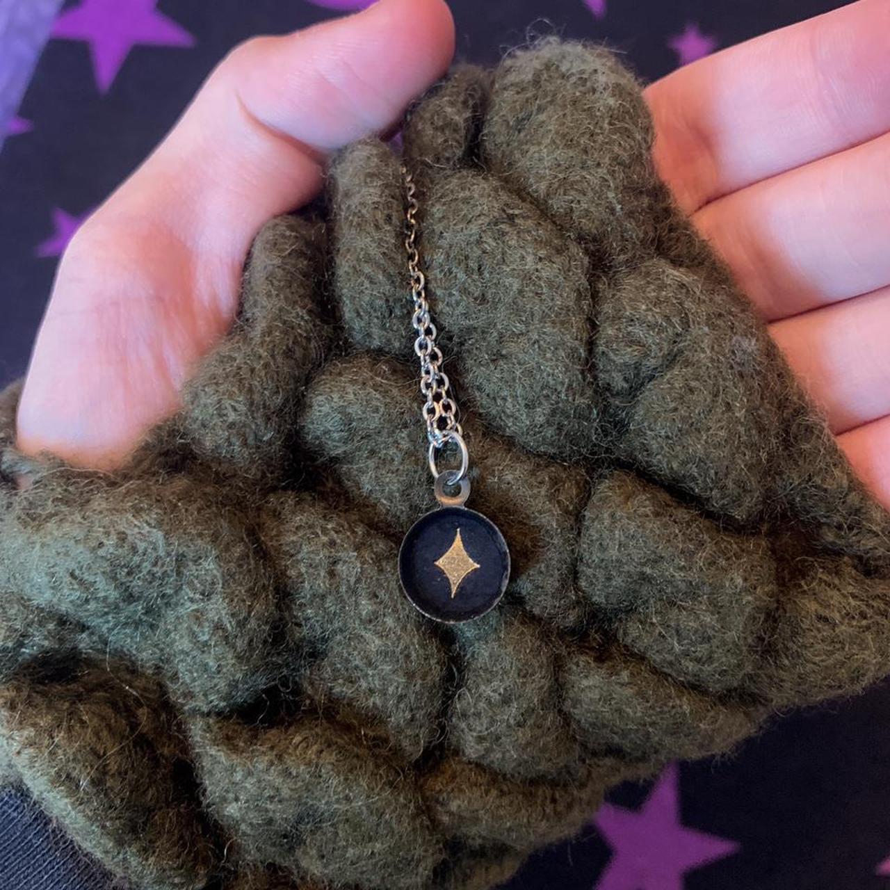 Star resin necklace with silver chain #star... - Depop