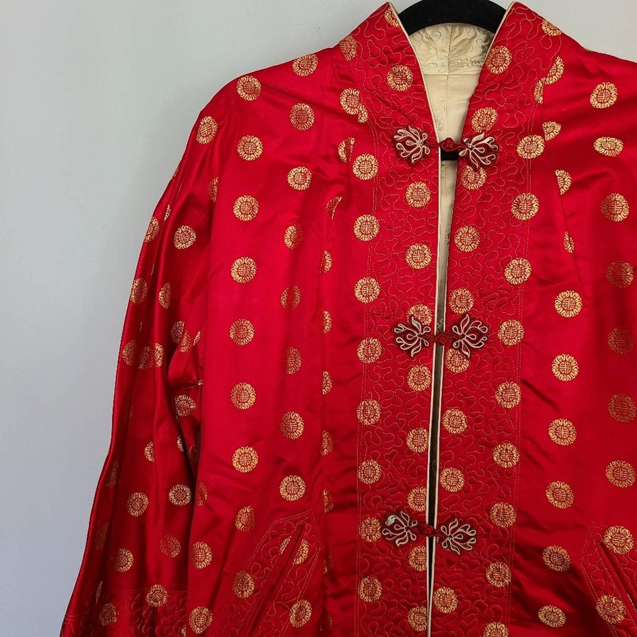 Vintage traditional Chinese jacket featuring... - Depop