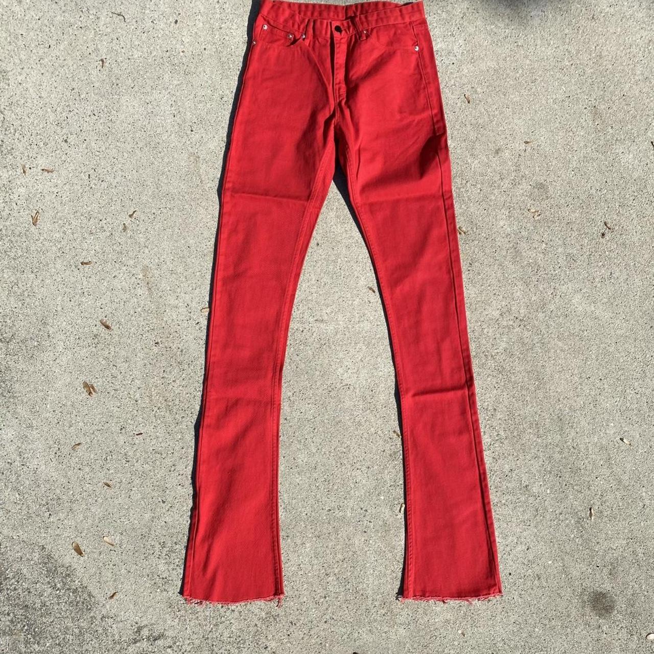Red Introvert Studios Plain Stacked Denim will ship... - Depop