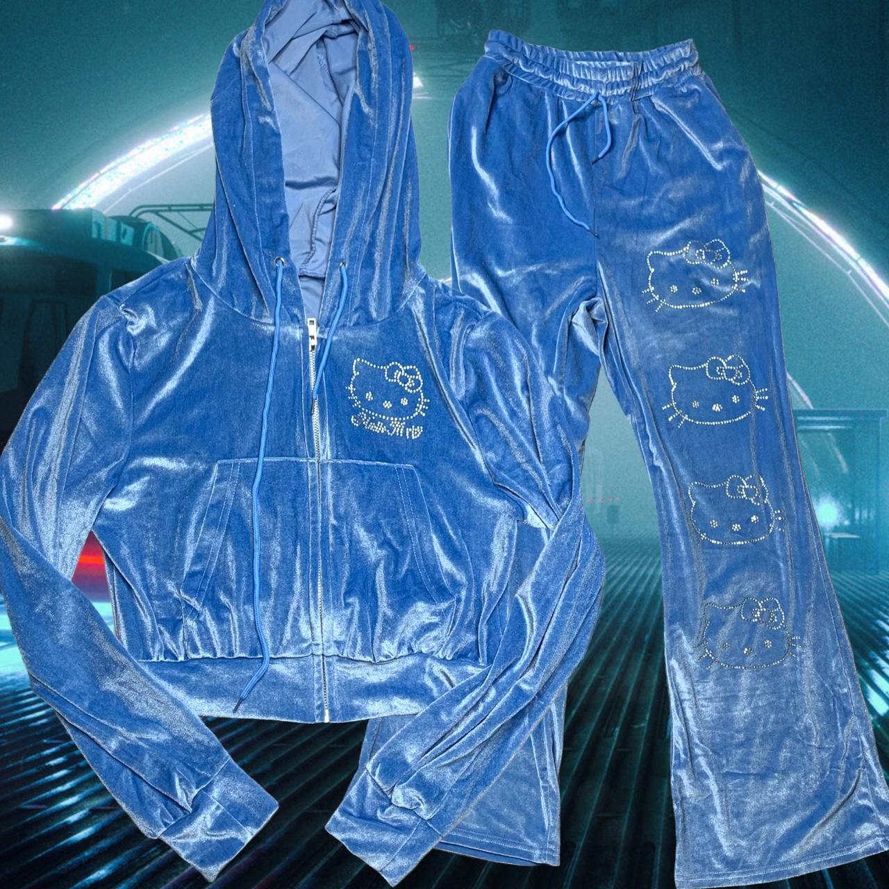 Pastel bedazzled hello kitty track suit 15% off... - Depop