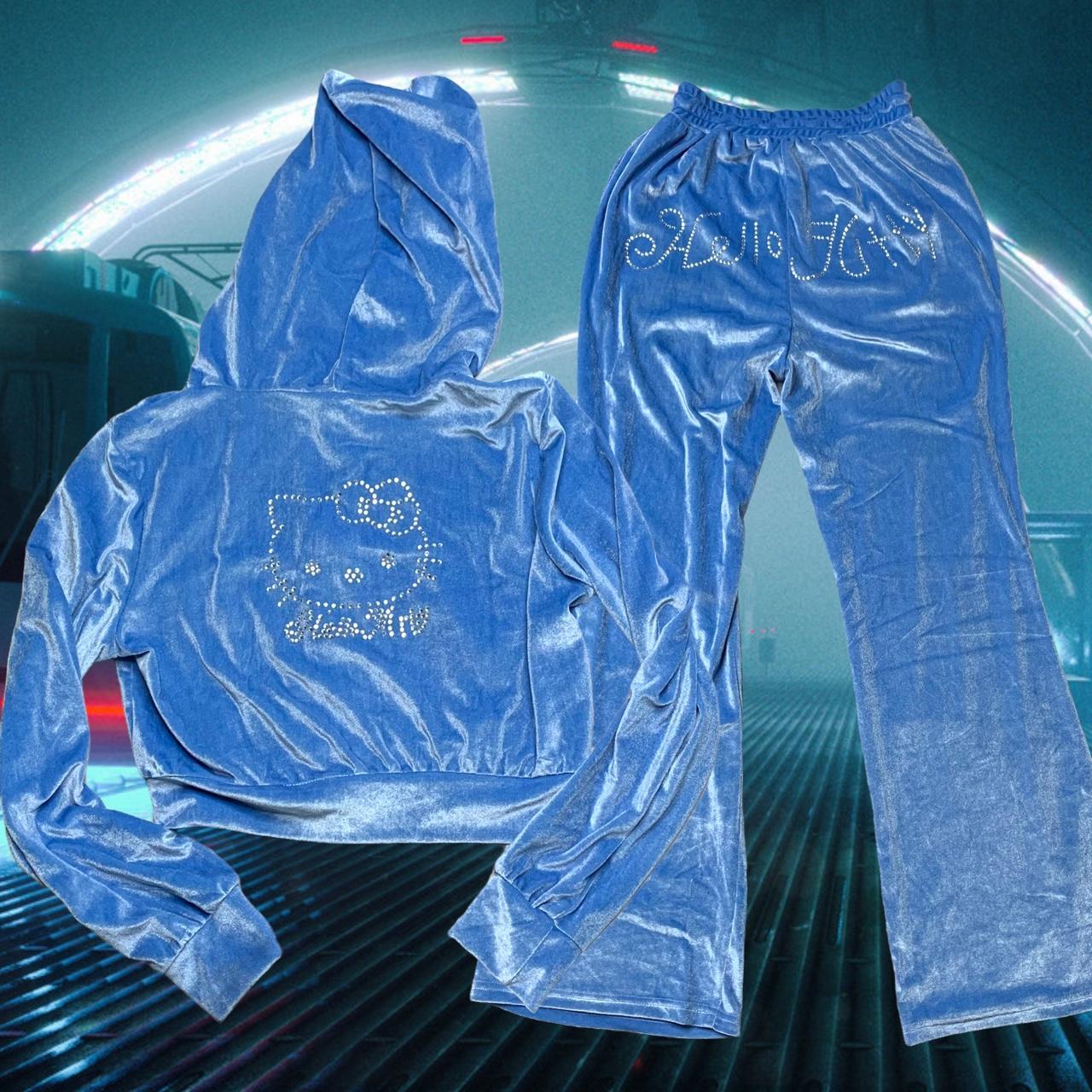 Pastel bedazzled hello kitty track suit 15% off... - Depop