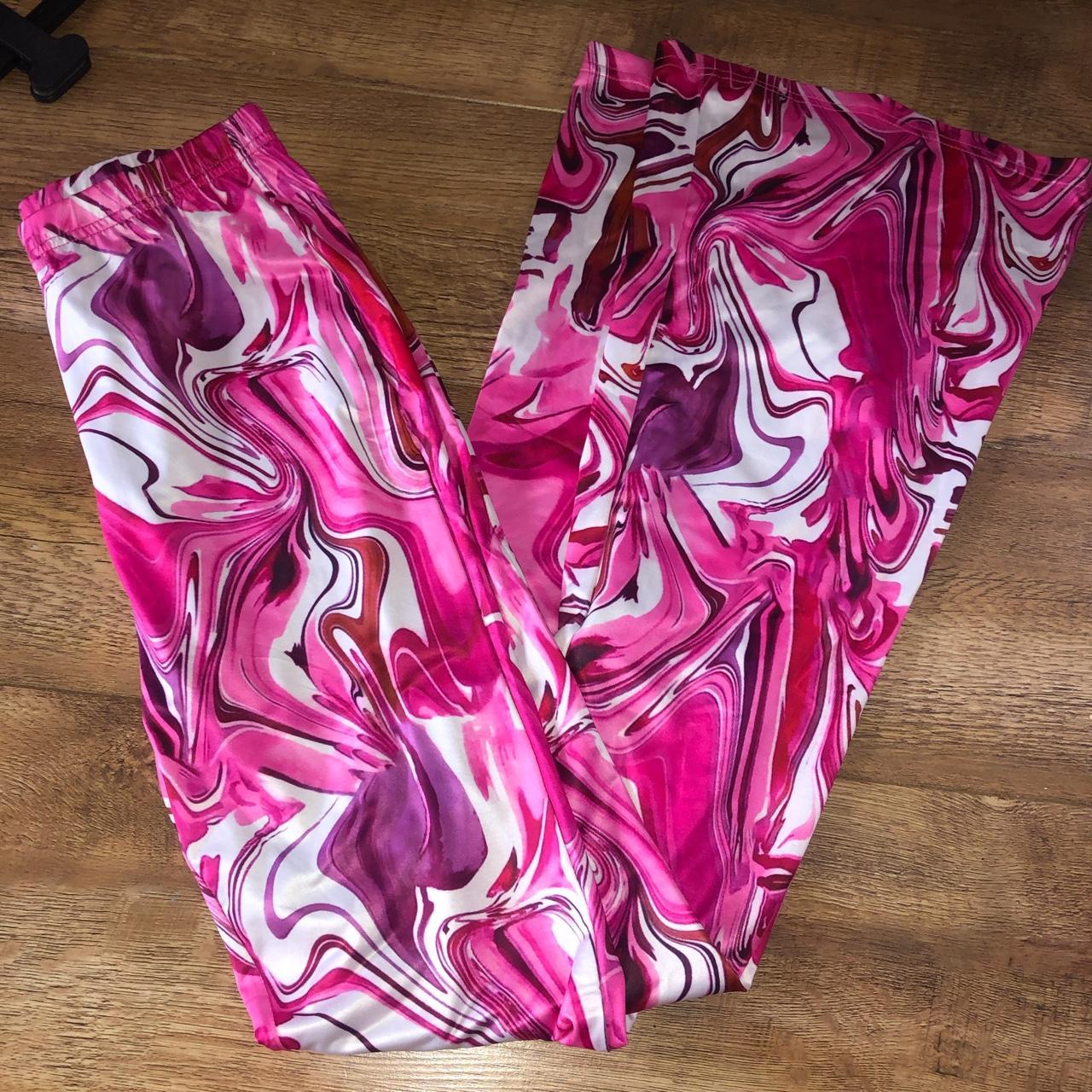 SHEIN Women's Pink and White Bottoms | Depop