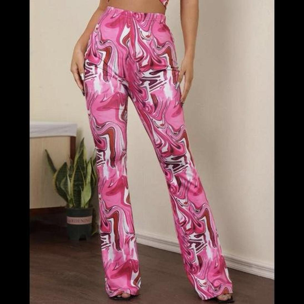 SHEIN Women's Pink and White Bottoms | Depop