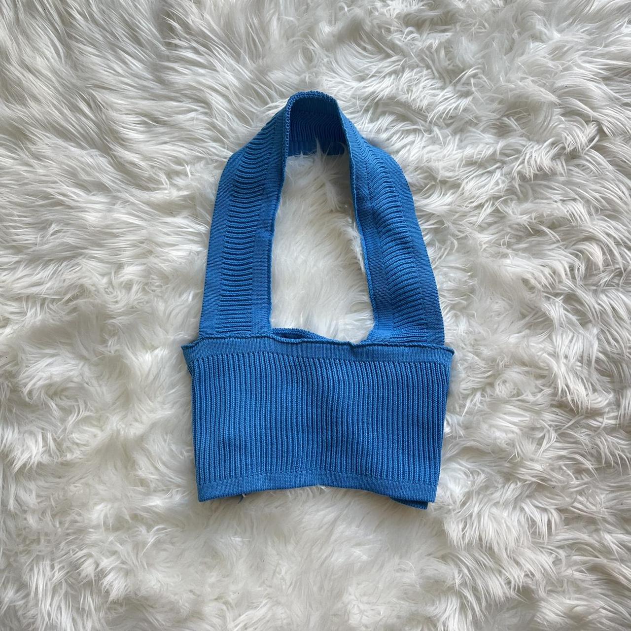 Cape clique blue knit crop top - Depop