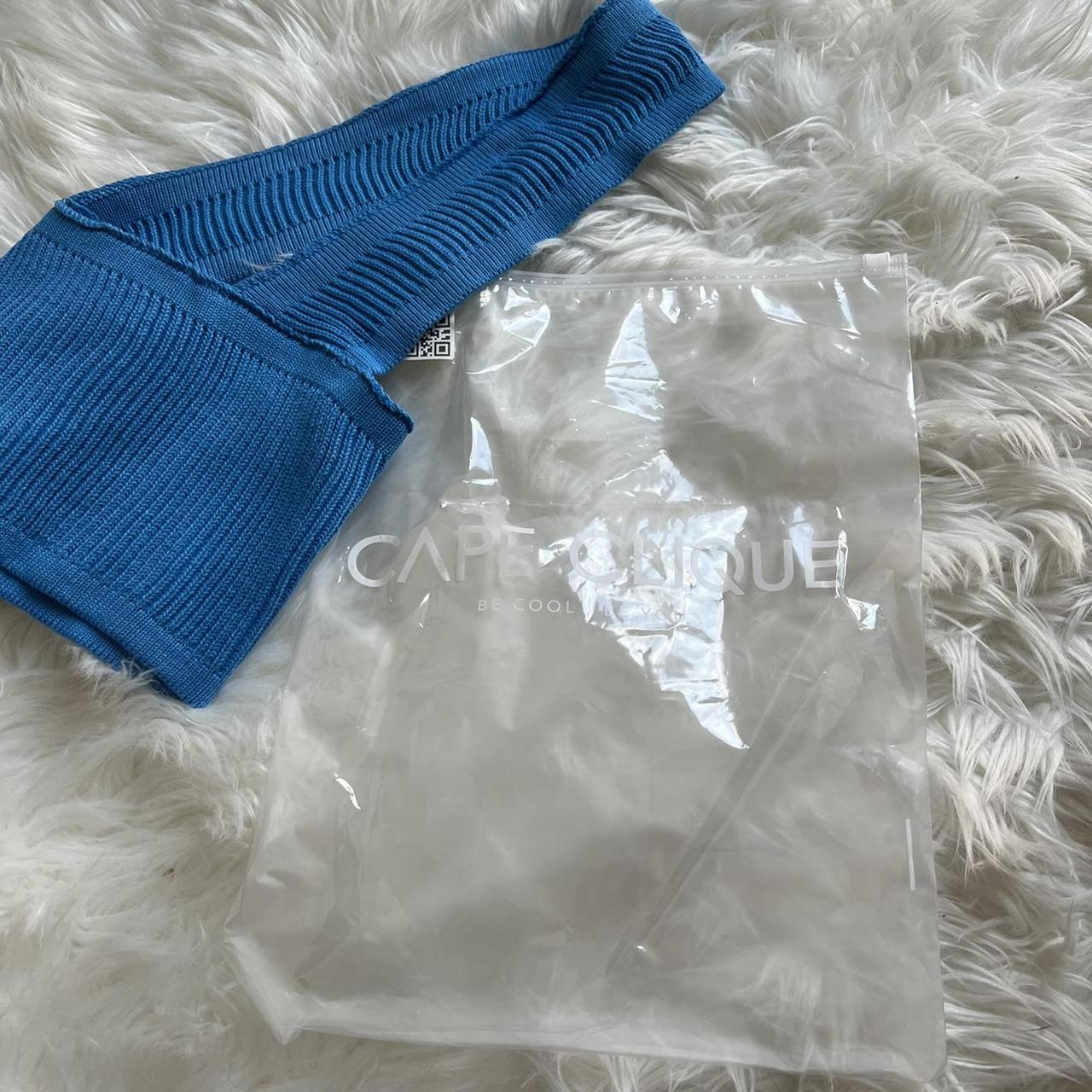 Cape clique blue knit crop top - Depop