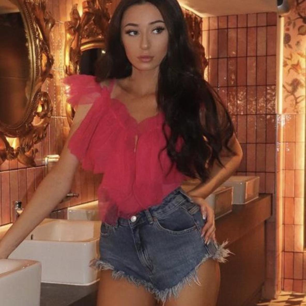 Pink Frilly Bodysuit Only Worn For The Photo Size 8 Depop