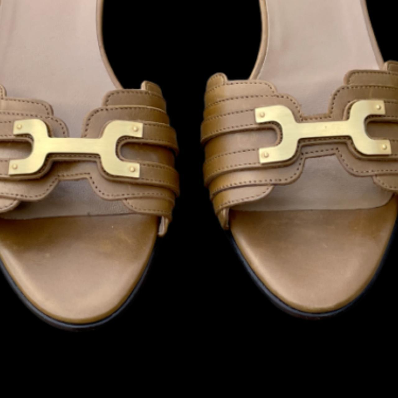 Hermes Women Heel Sandal Shoes Brown Leather Upper... - Depop