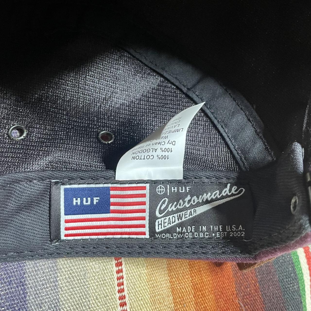 HUF Men's Purple and Burgundy Hat | Depop