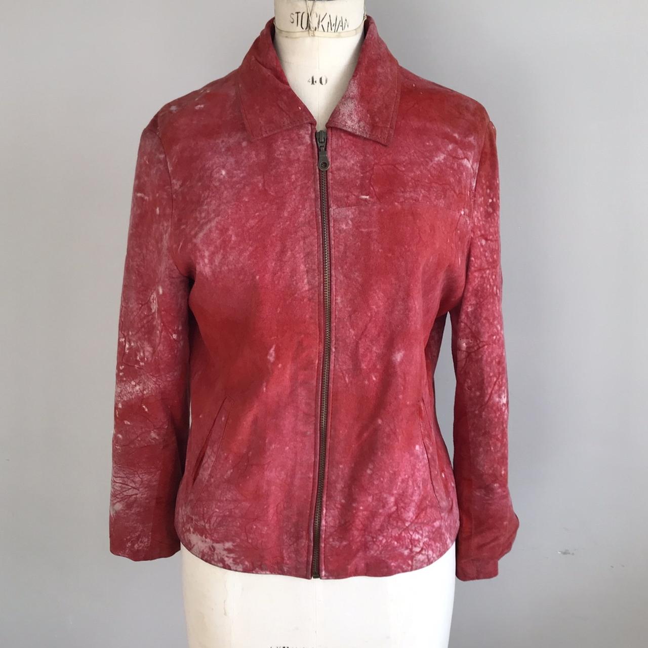 Rare vintage red suede watercolor effect... - Depop