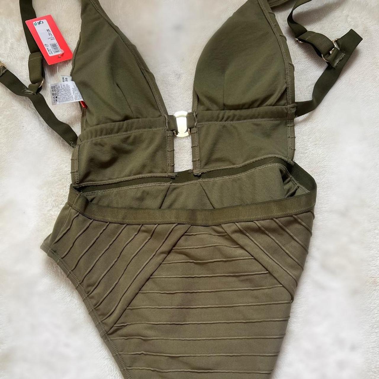 RIVER ISLAND SWIM SUIT - khaki green SIZE 12... - Depop
