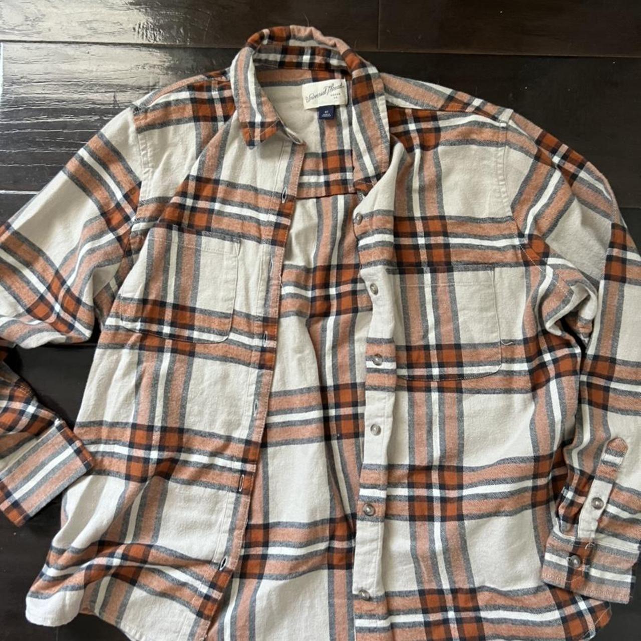 Plaid flannel. Fall colors. Super versatile. Size... - Depop
