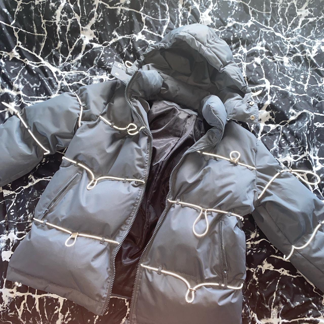 Mdv Maniere De Voir reflective grey puffer coat size... - Depop