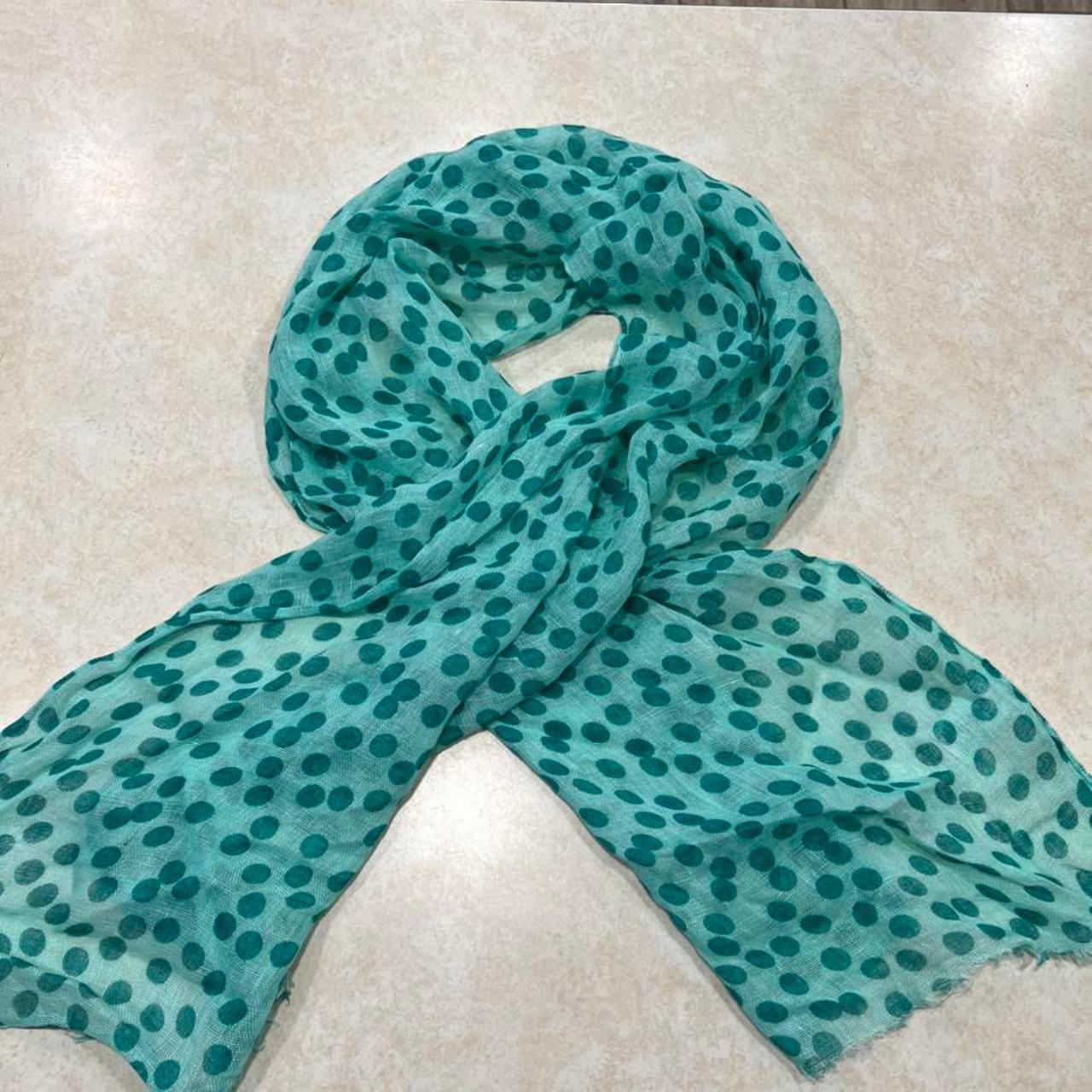 Gauzy linen Italian Scarf by Falconeri. Teal green... - Depop