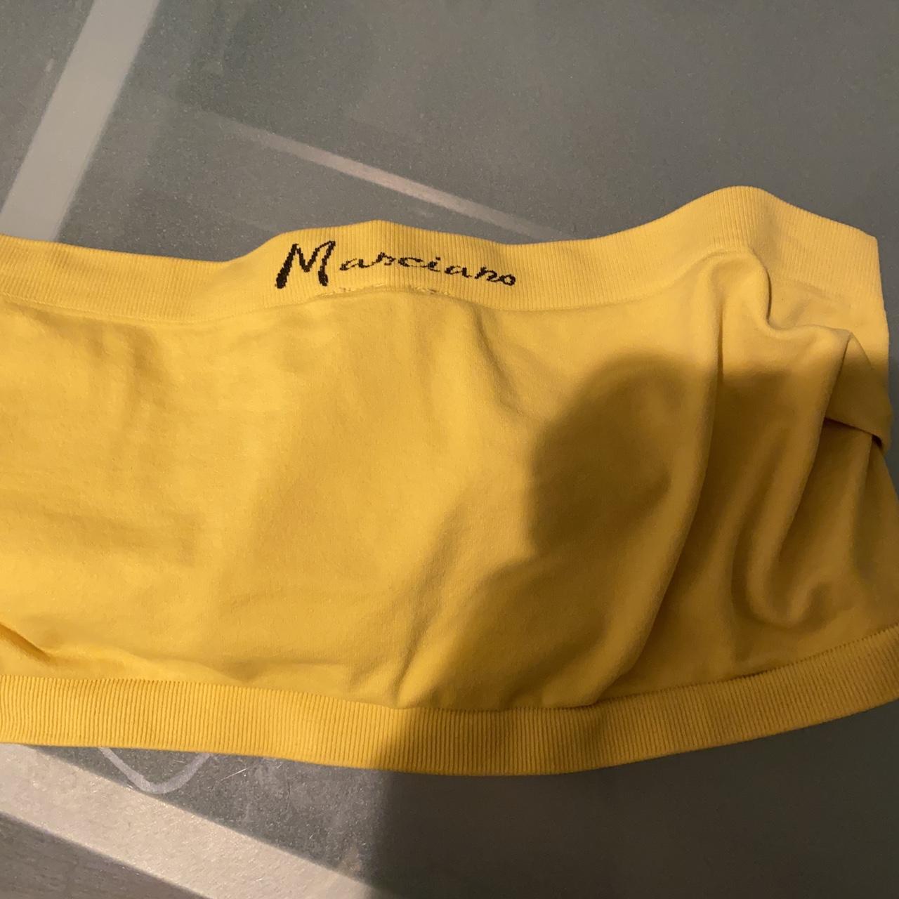 Marciano designer bright yellow flattering tube top... - Depop