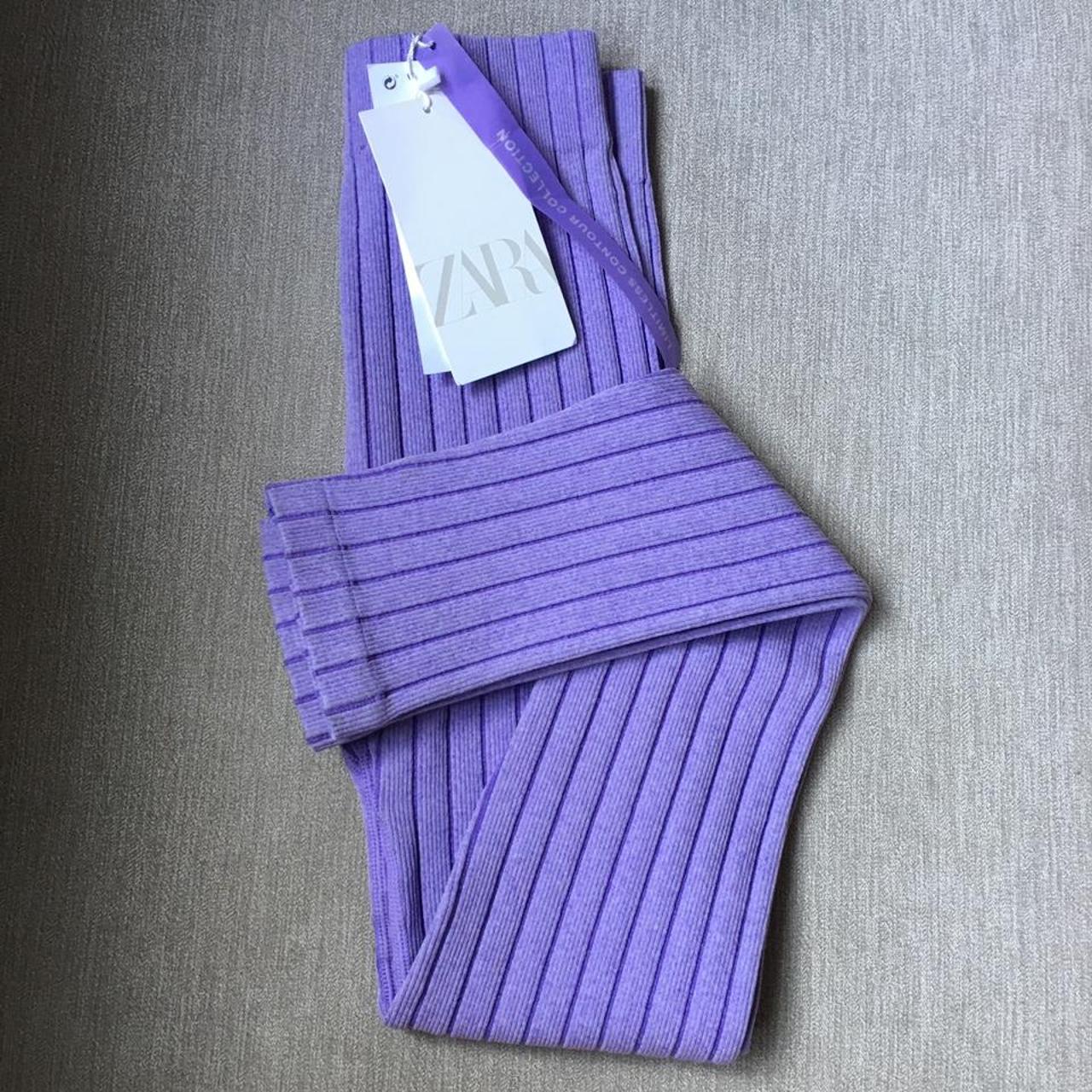 Zara Women's Purple Leggings | Depop