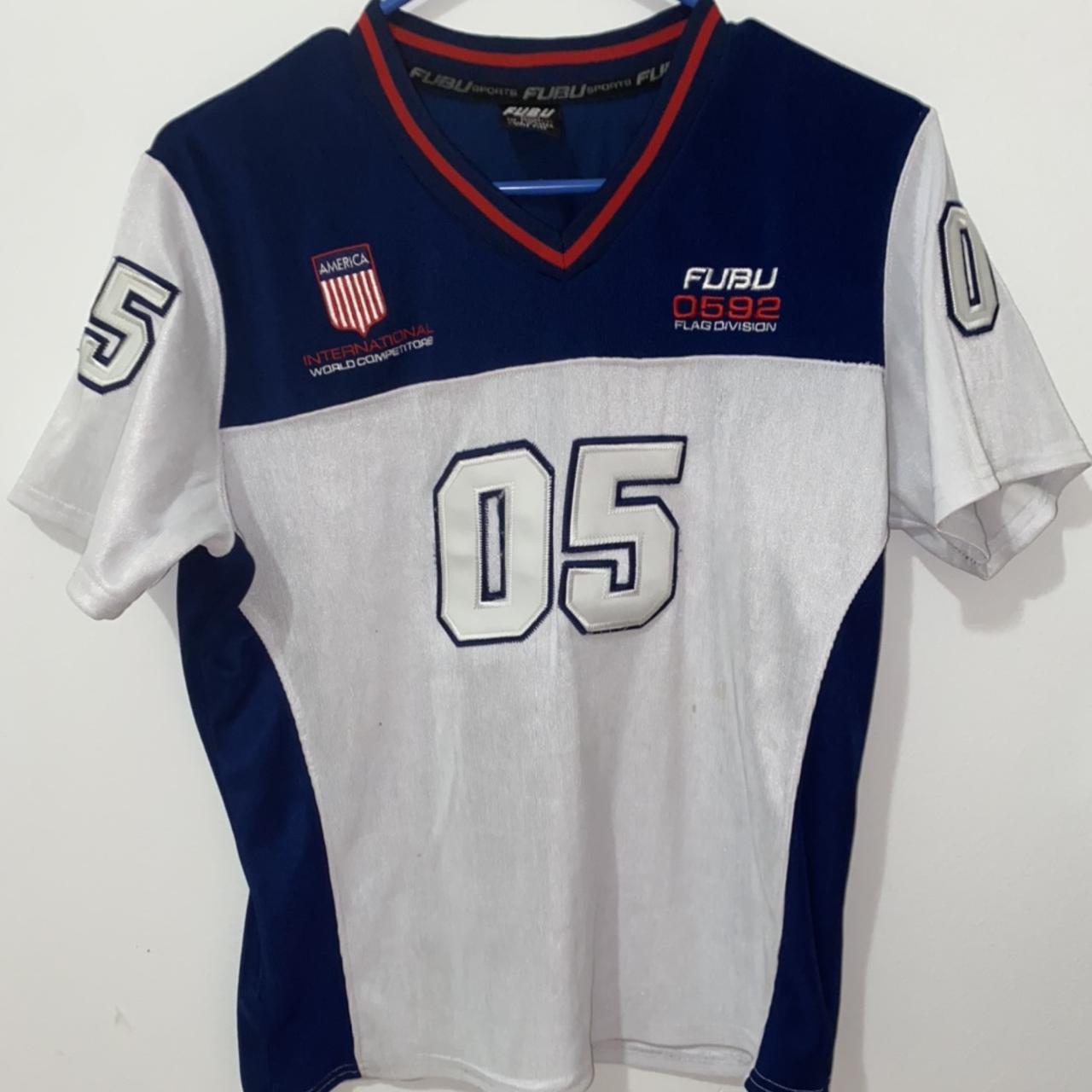 FUBU sports womens jersey made in Korea size XL fits... - Depop