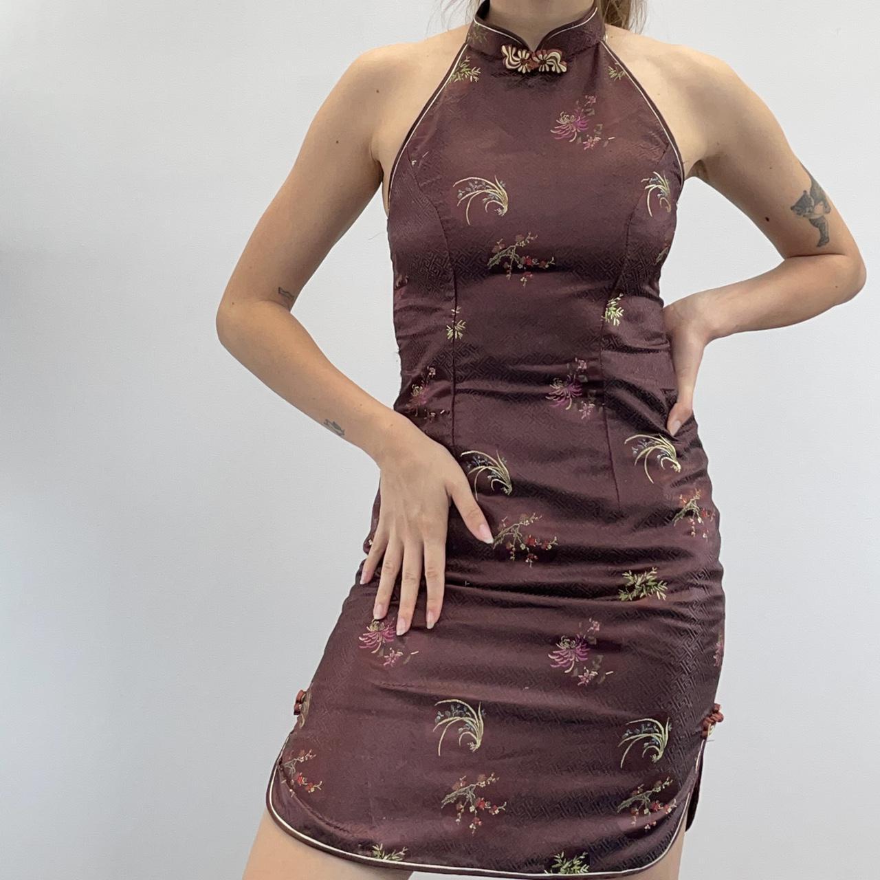VINTAGE TRADITIONAL HALTER CHEONGSAM CHINESE DRESS... - Depop