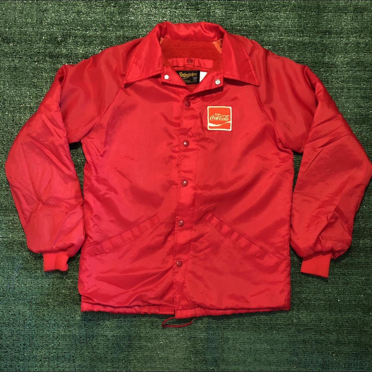 Vintage Coca Cola lined jacket Size Small fits S/M... - Depop