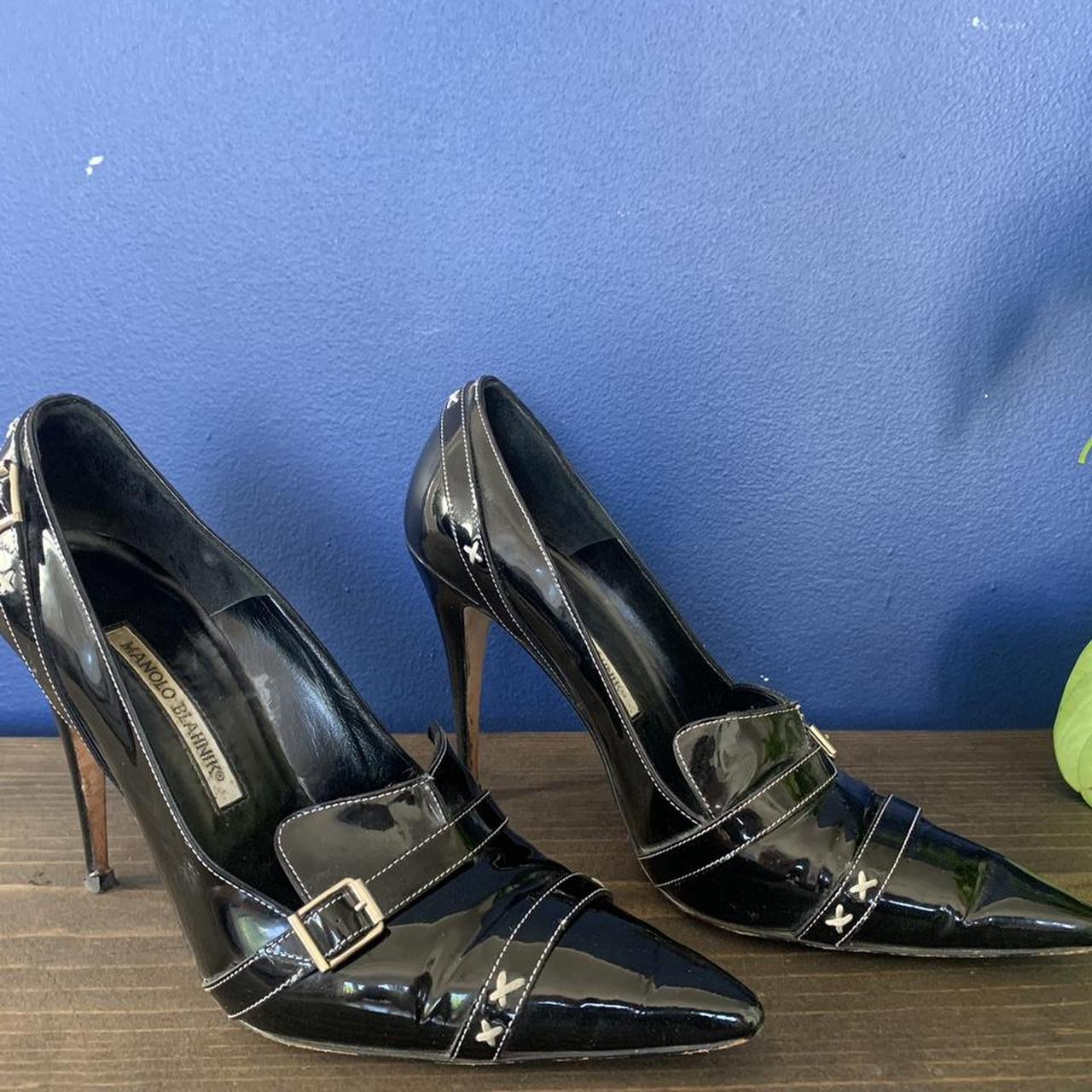 Monolo Blahnik heels! Shiny & stylish, pointed toe... - Depop