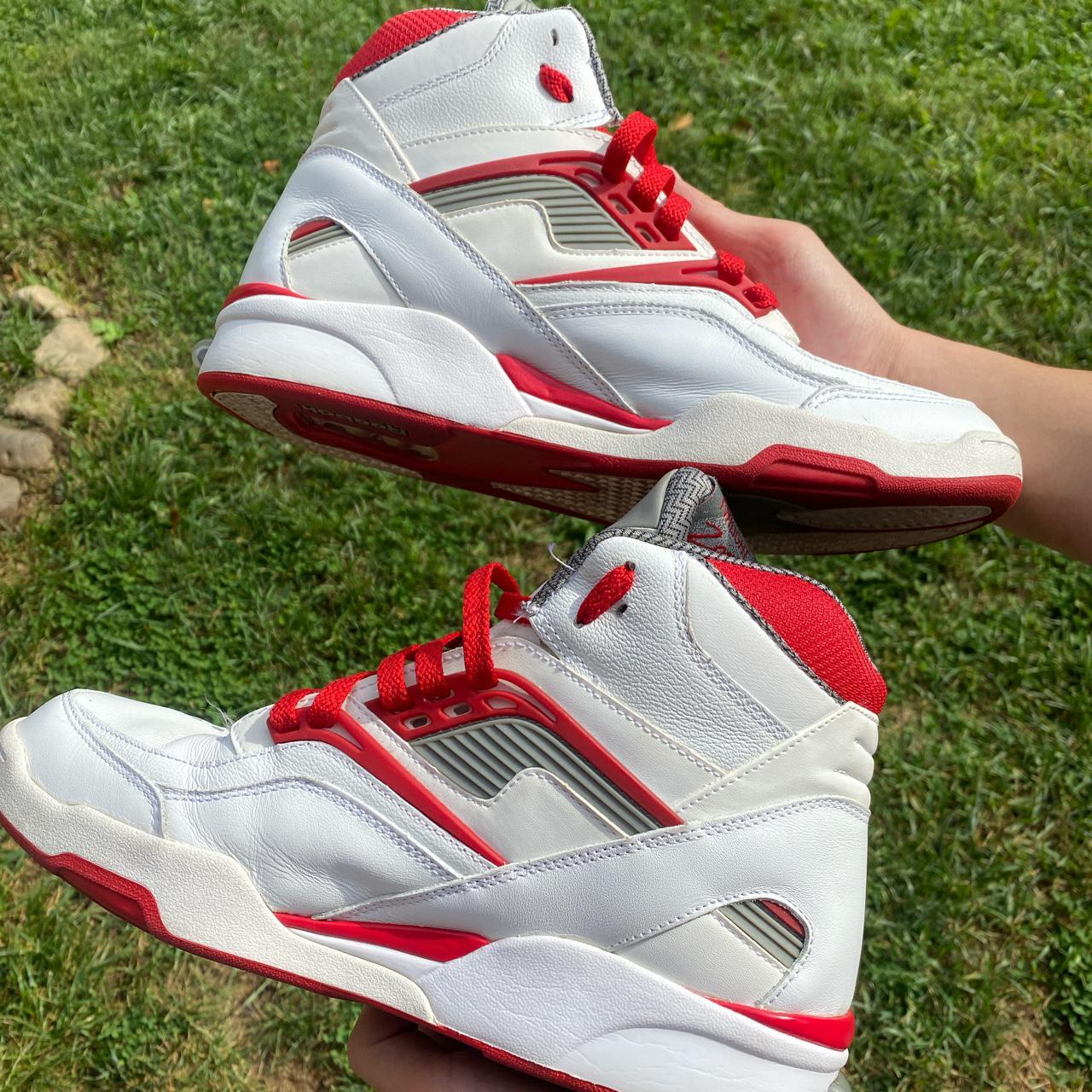 Reebok Men's White and Red Trainers | Depop