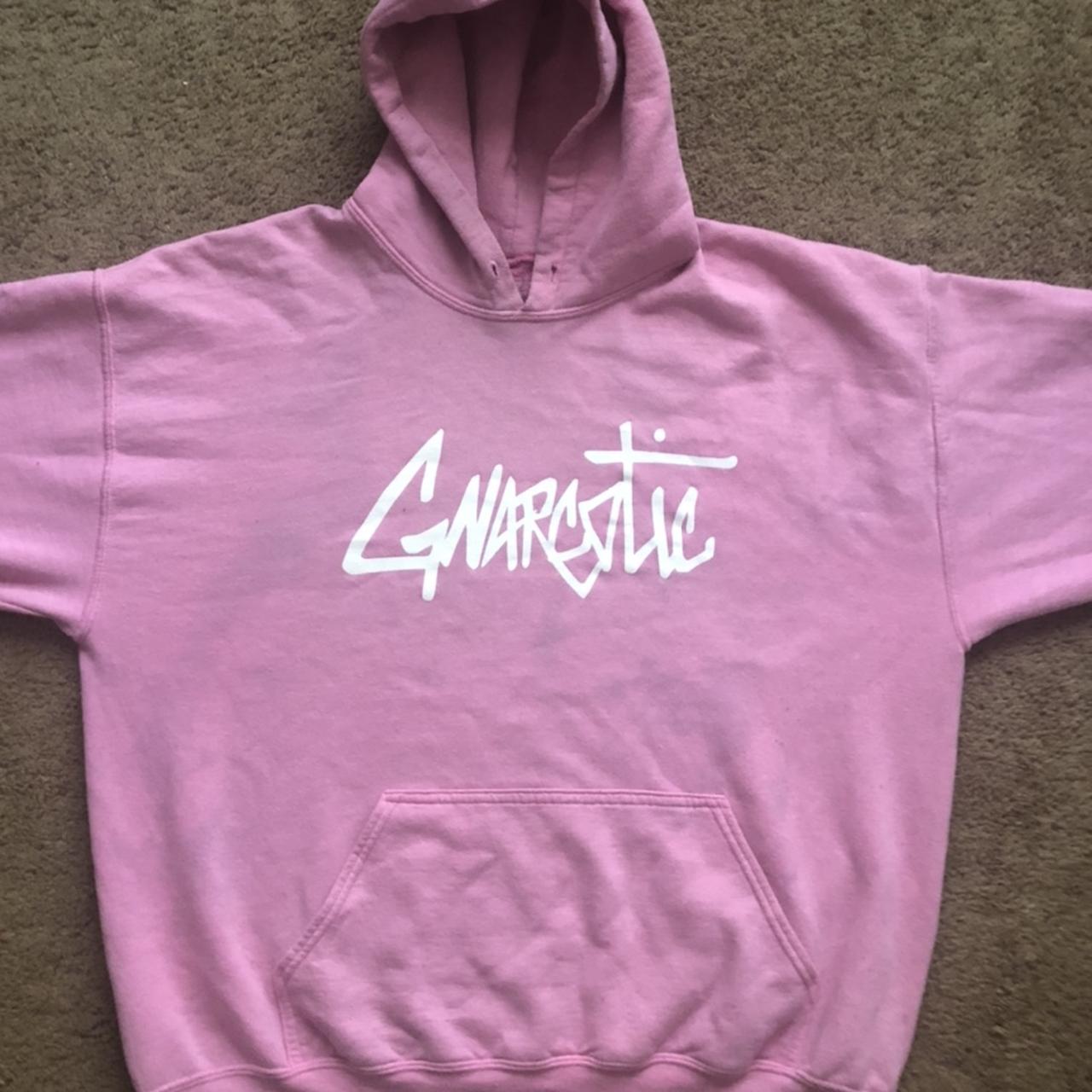 Pink Gnarcotic fire hazard hoodie Has some... - Depop