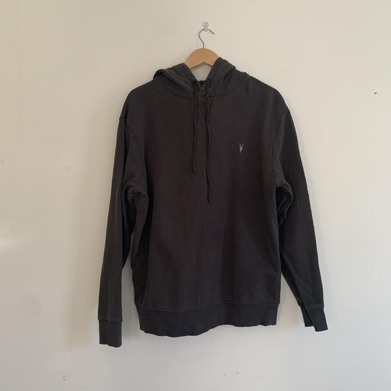 Grey All Saints Hoodie Size XS fits oversized... - Depop