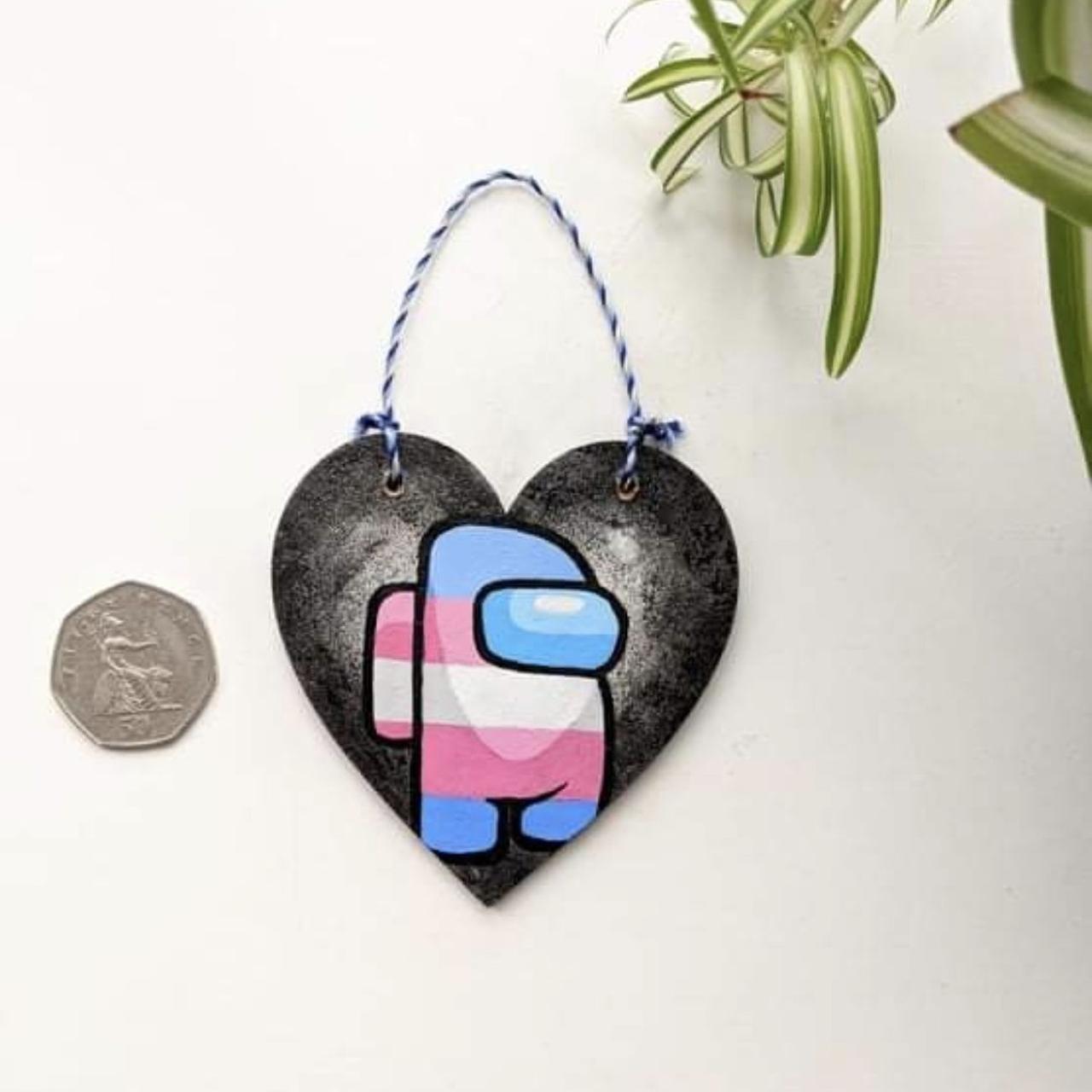 🎨Handmade/handpainted wooden among us transgender... - Depop