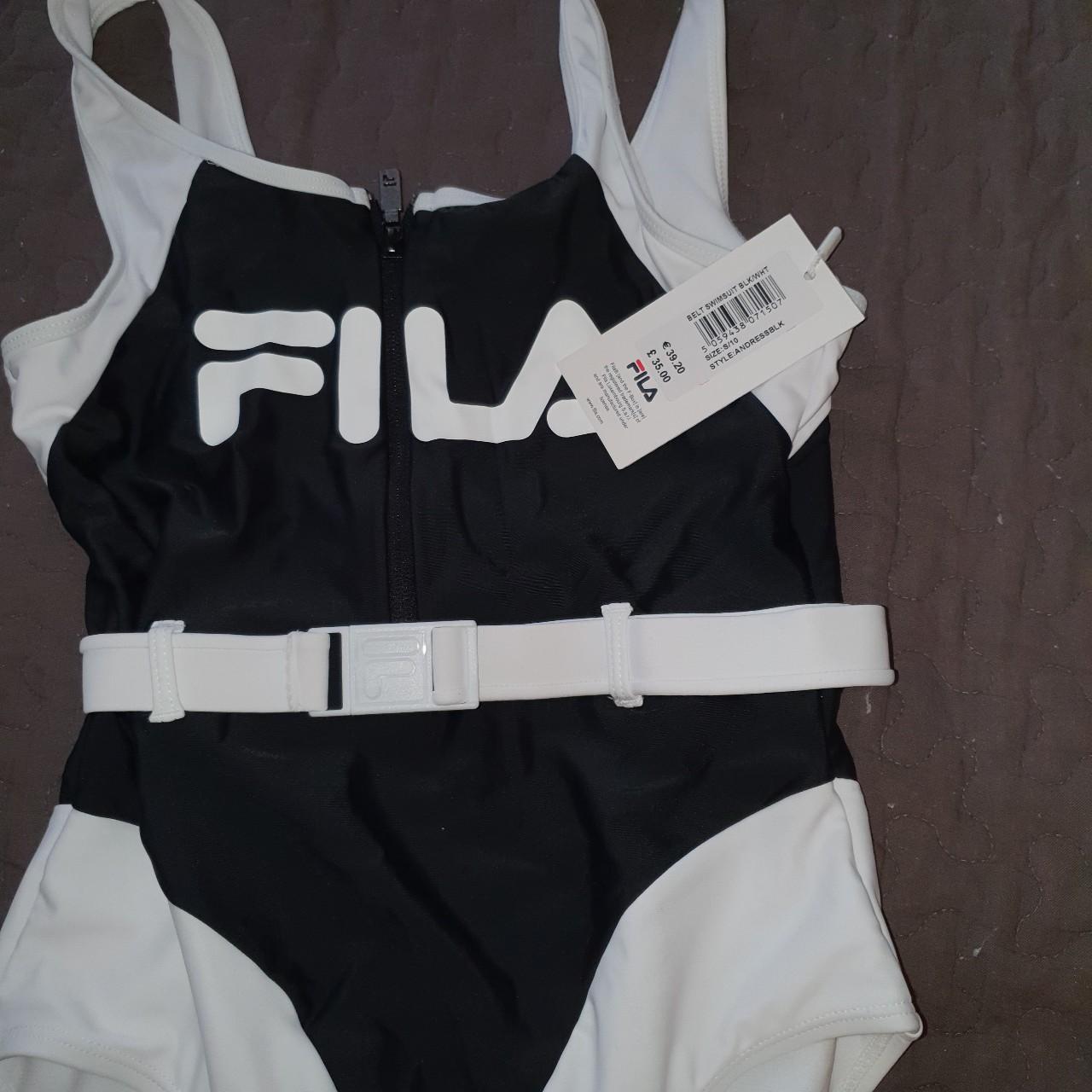 Flattering Fila bathing suit with belted waist.... - Depop