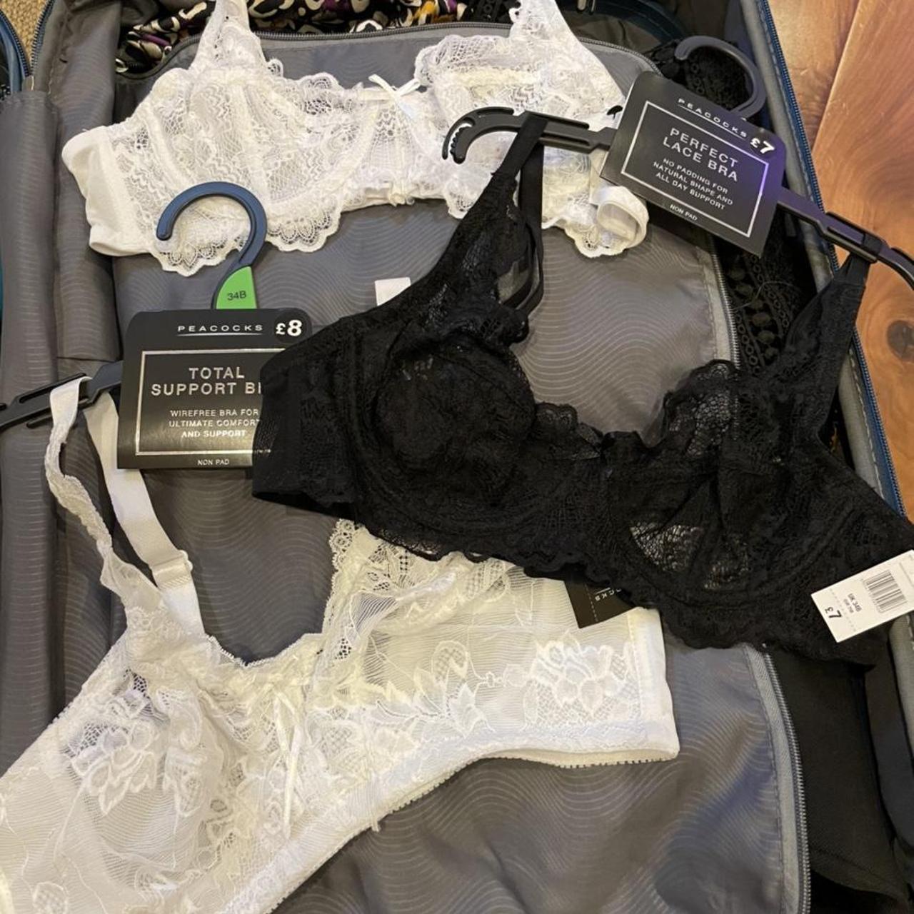 3 lace bras from Peacocks. Size 34B. Bought online... - Depop