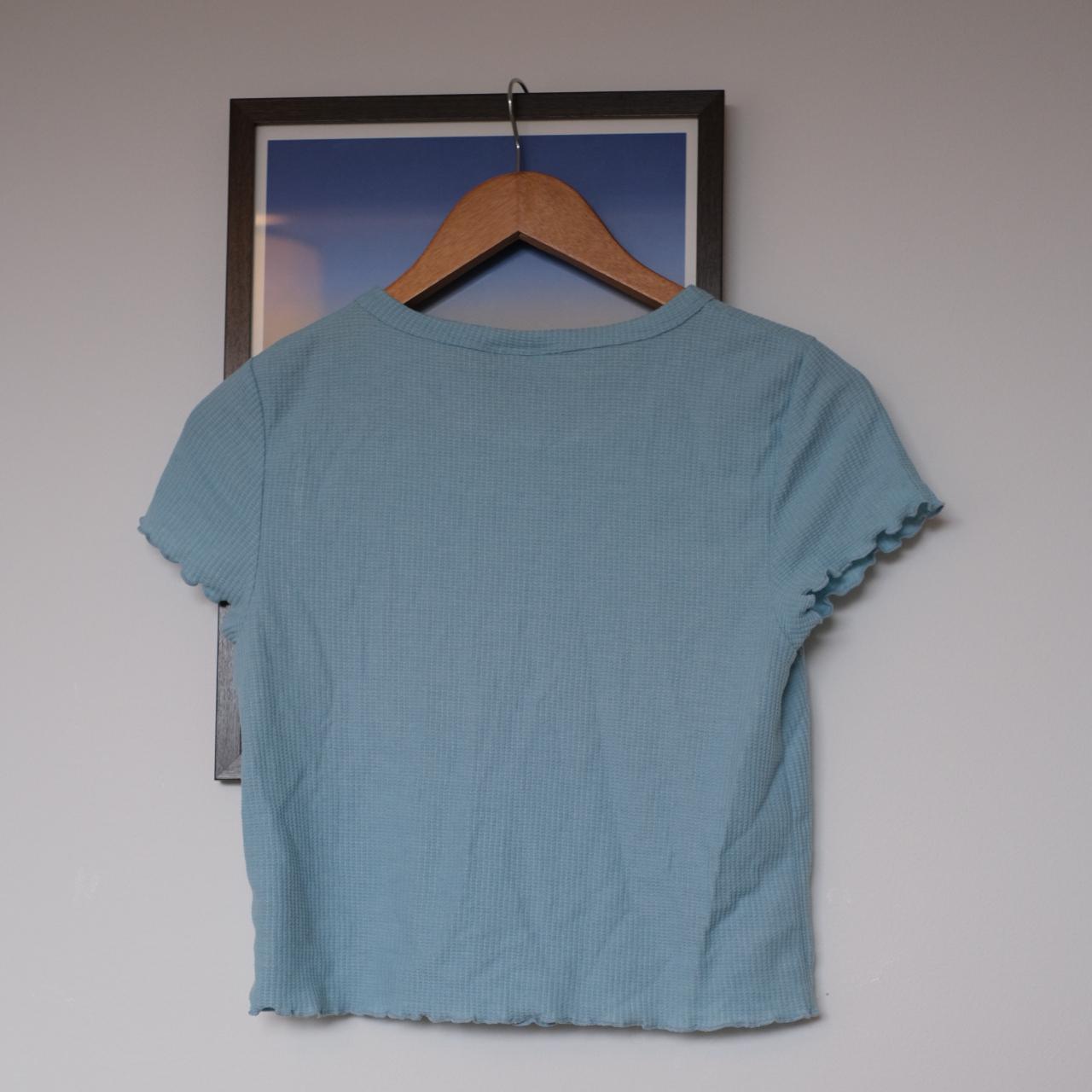 Cute baby blue cropped top from Topshop with scallop... - Depop
