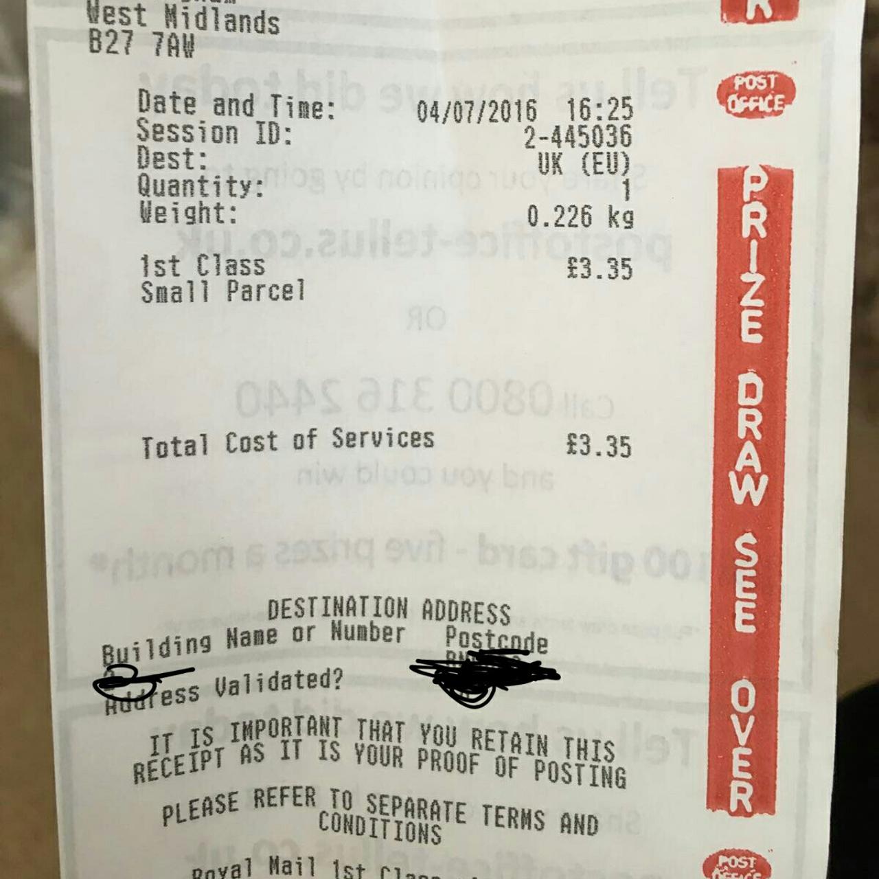 Proof of postage for @withlovesharnie - Depop