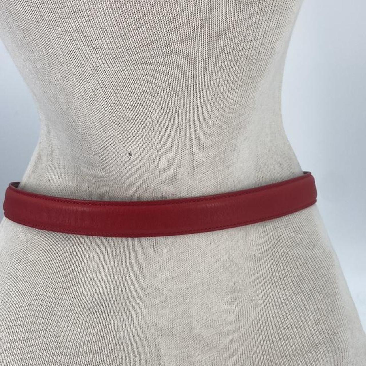 Vintage coach red leather belt Size m Measurements... - Depop