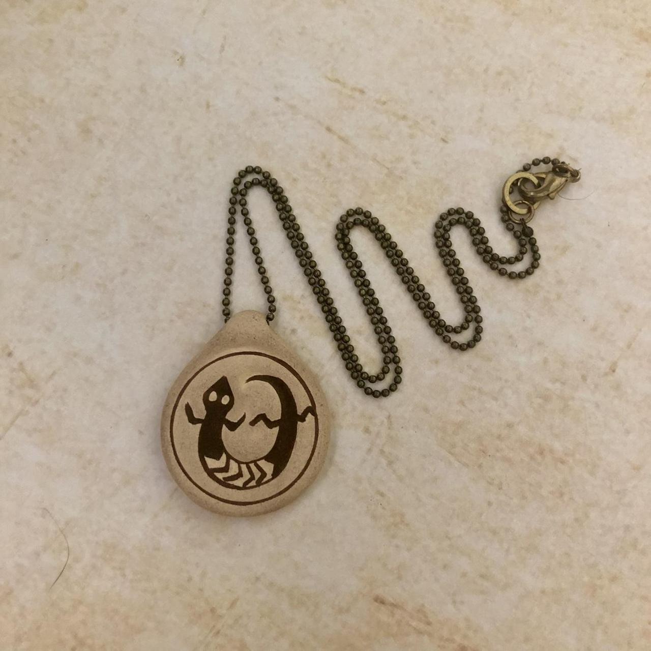 Ceramic lizard pottery pendant necklace. The pendant... | Depop